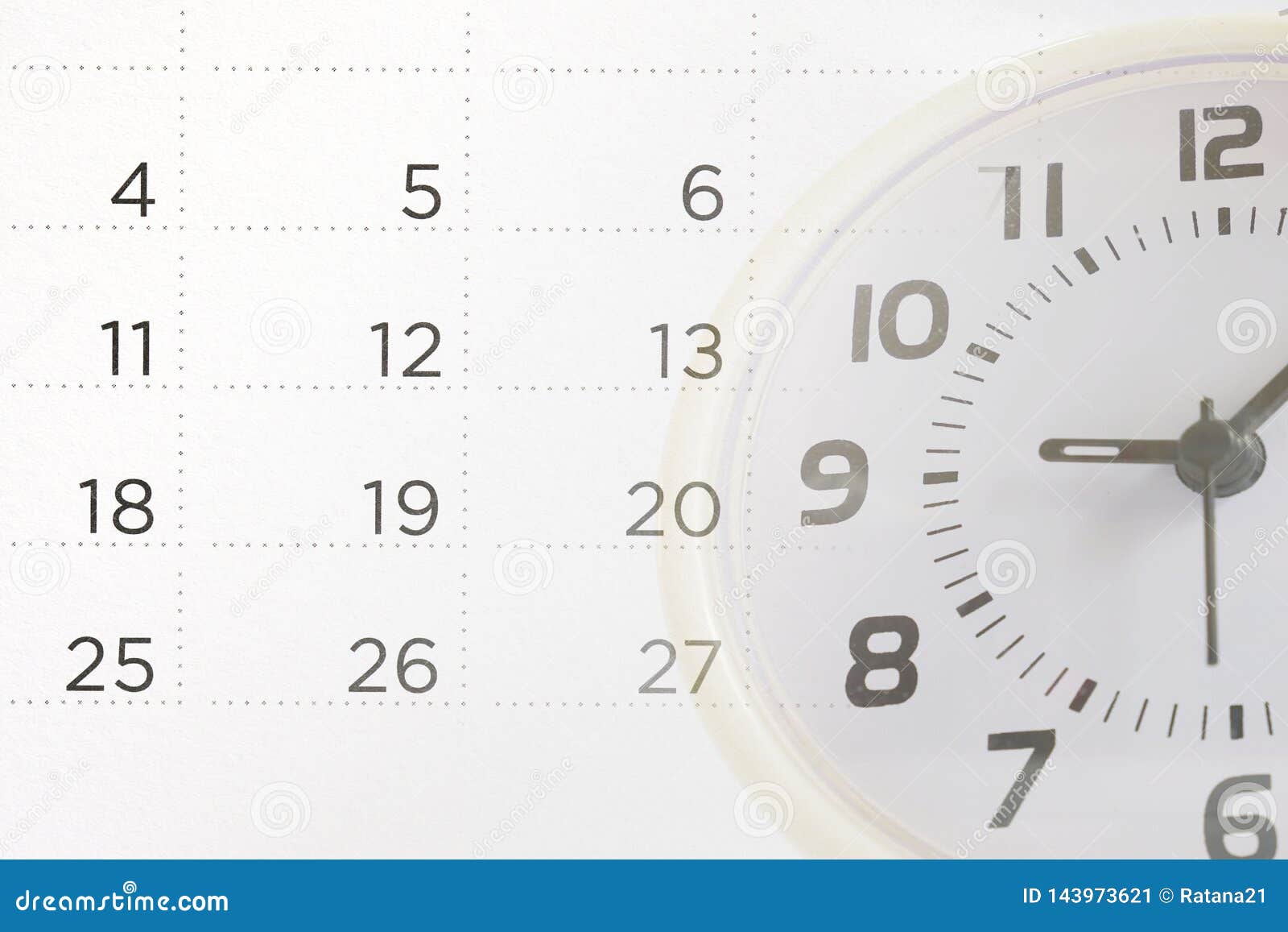 Double Exposure of Calendar and Clock , Business Concept Stock Image ...