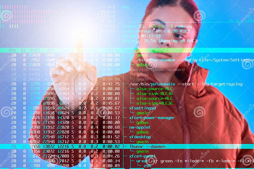 Double Exposure, Code or Woman Hacker Coding, Phishing or Typing on Cybersecurity Database ...