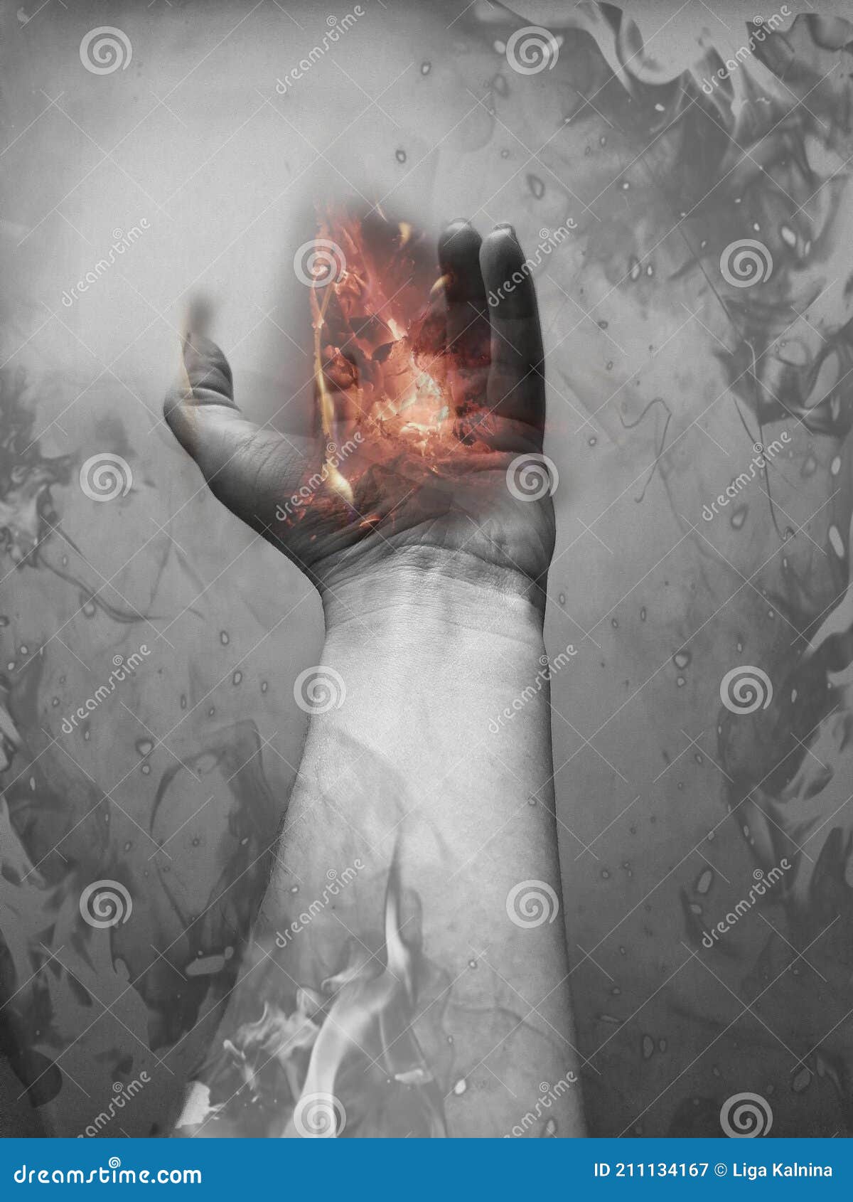 Hand and fire stock image. Image of exposure, double - 211134167