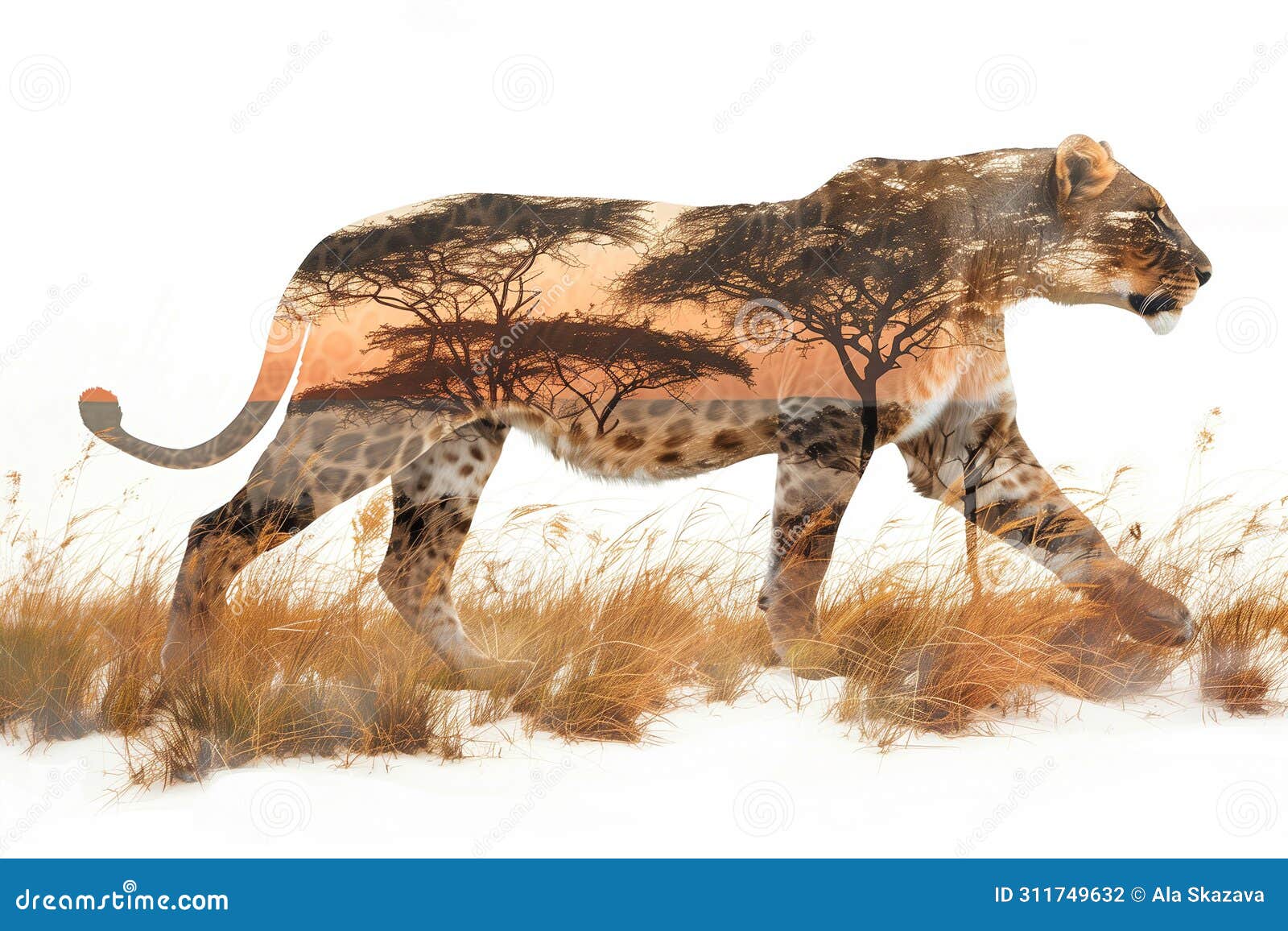 Lioness Standing Side View Graphic Vector | CartoonDealer.com #131217913
