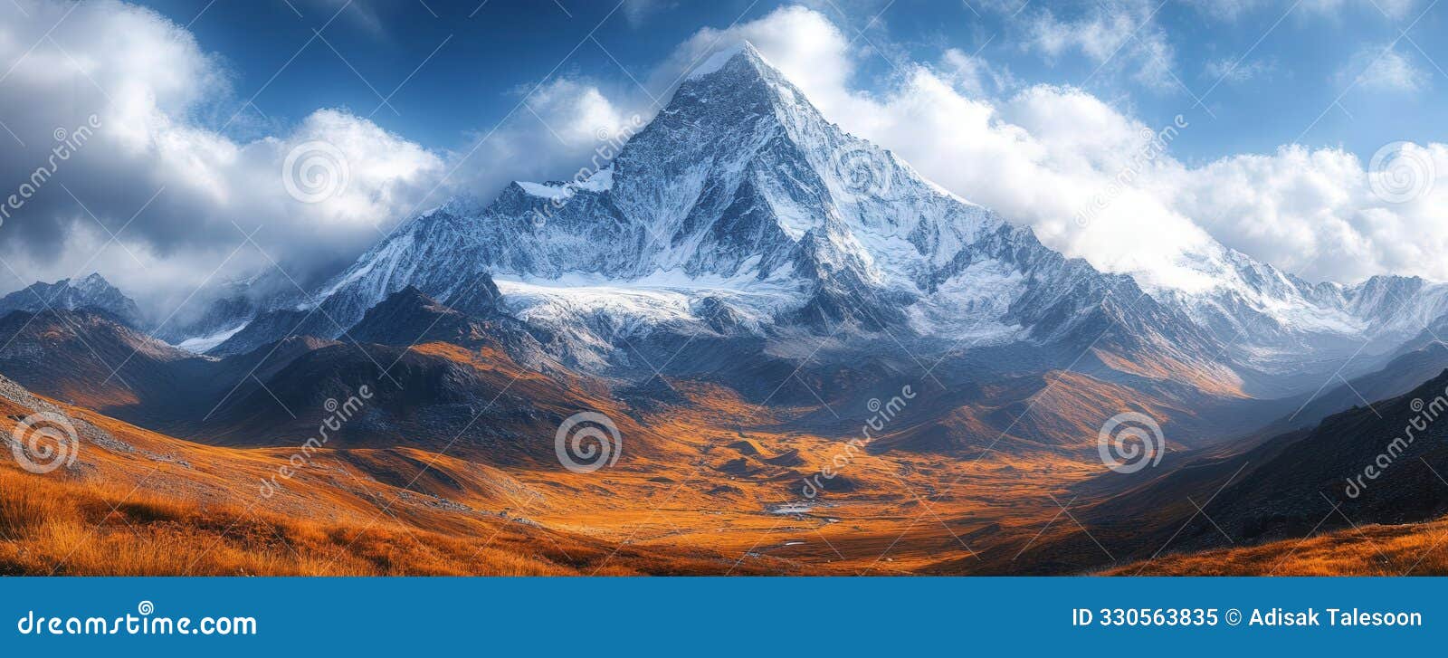 Double Exposure of an Elevated Mountain Peak Merging with a Low-lying ...