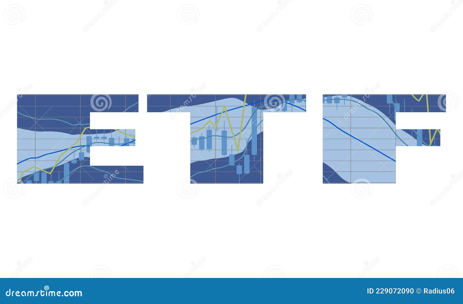 Double Exposure Etf Acronym and Financial Market Chart. Stock Vector ...