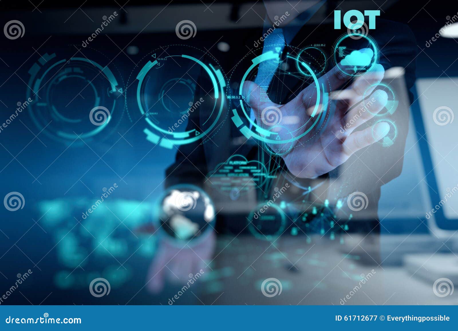 Double Exposure of Hand Showing Internet of Things (IoT) Stock Image ...