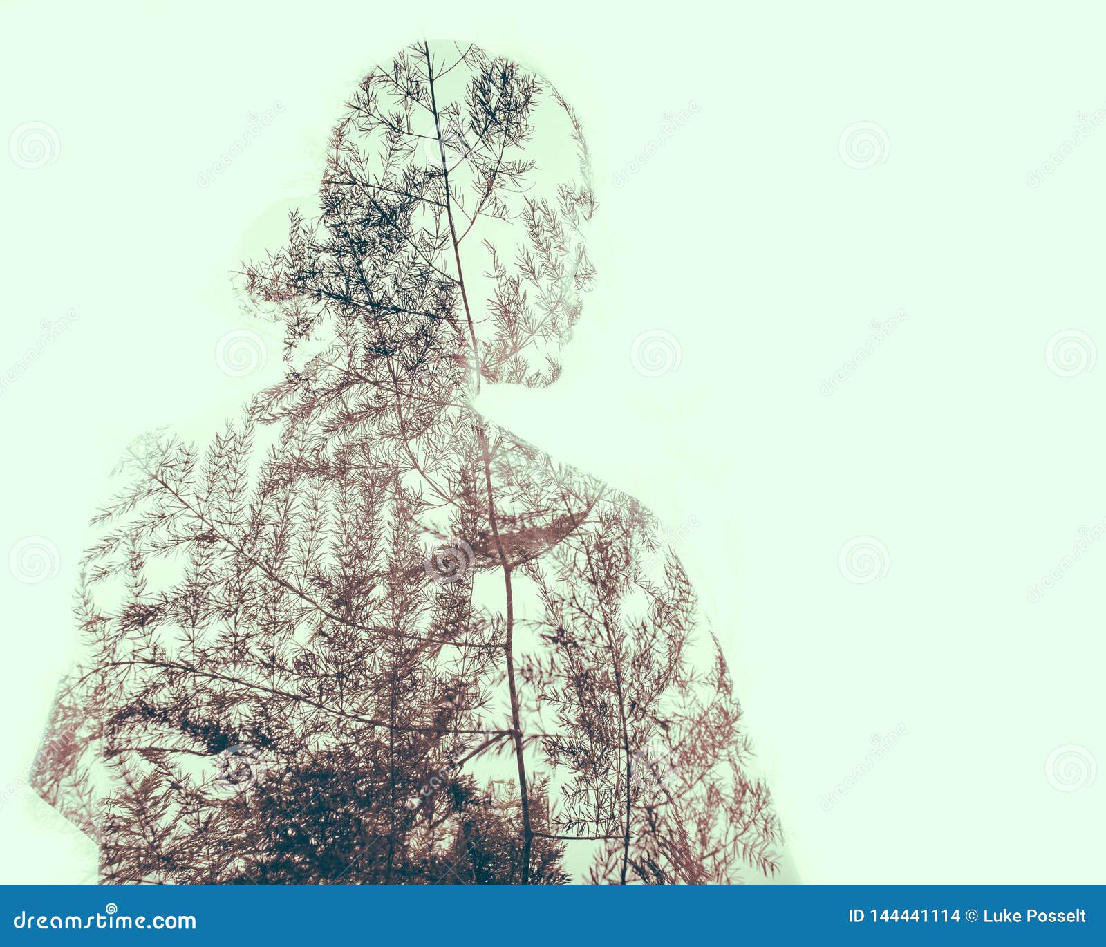 Double Exposure of Human with Nature Patterns Stock Photo - Image of ...