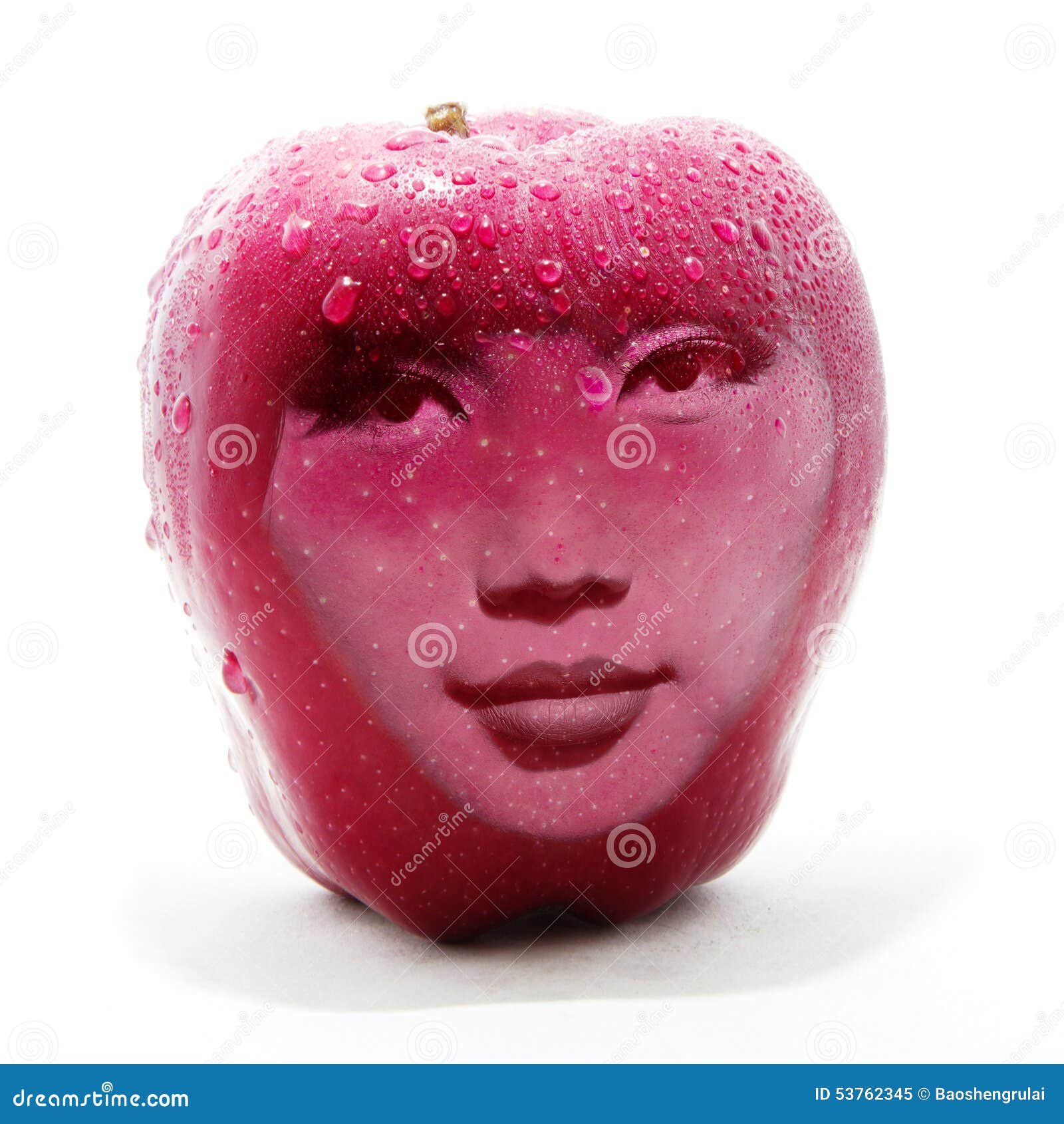 Double Exposure Image of Red Apple Stock Image - Image of healthy ...