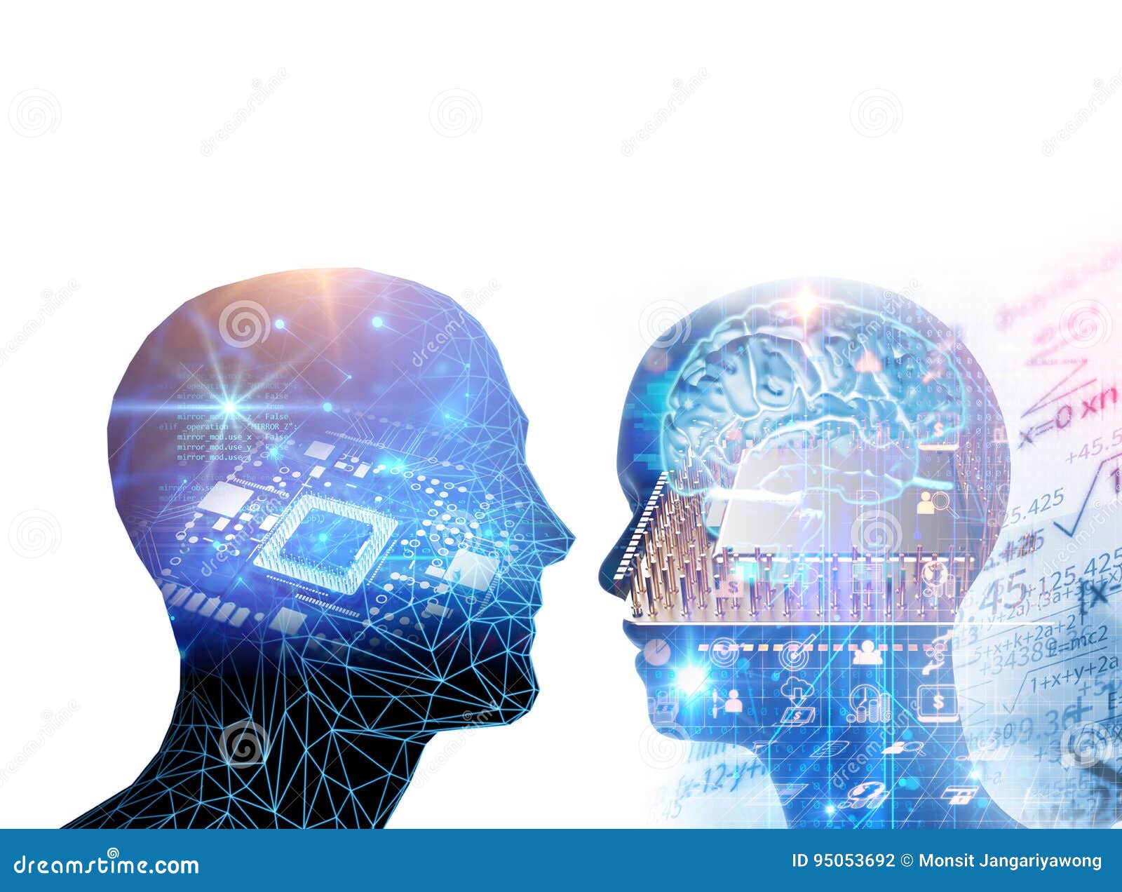 Double Exposure Image Of Virtual Human 3dillustration | CartoonDealer ...