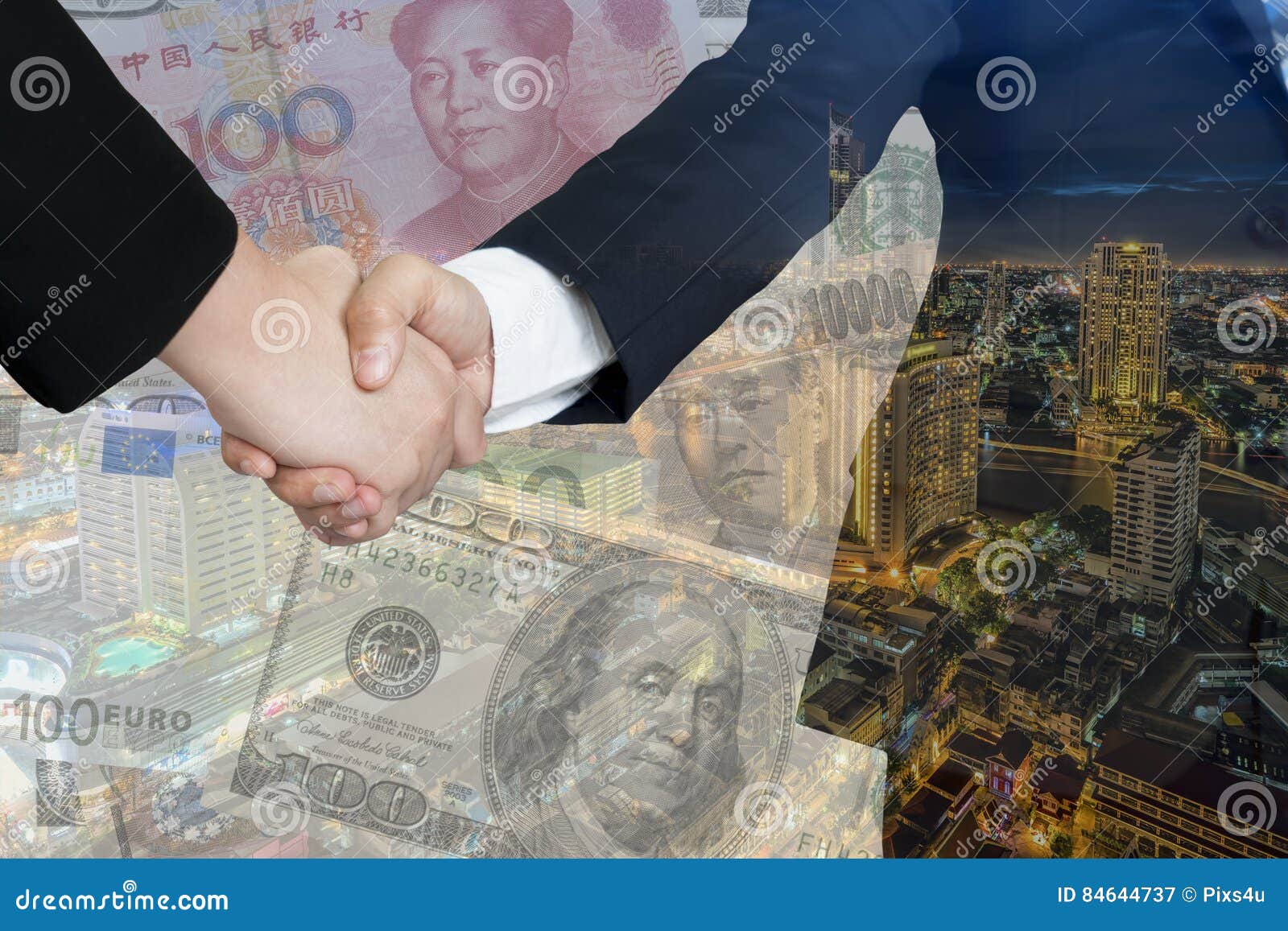 Double Exposure of International Business Trade Agreements Stock Image ...