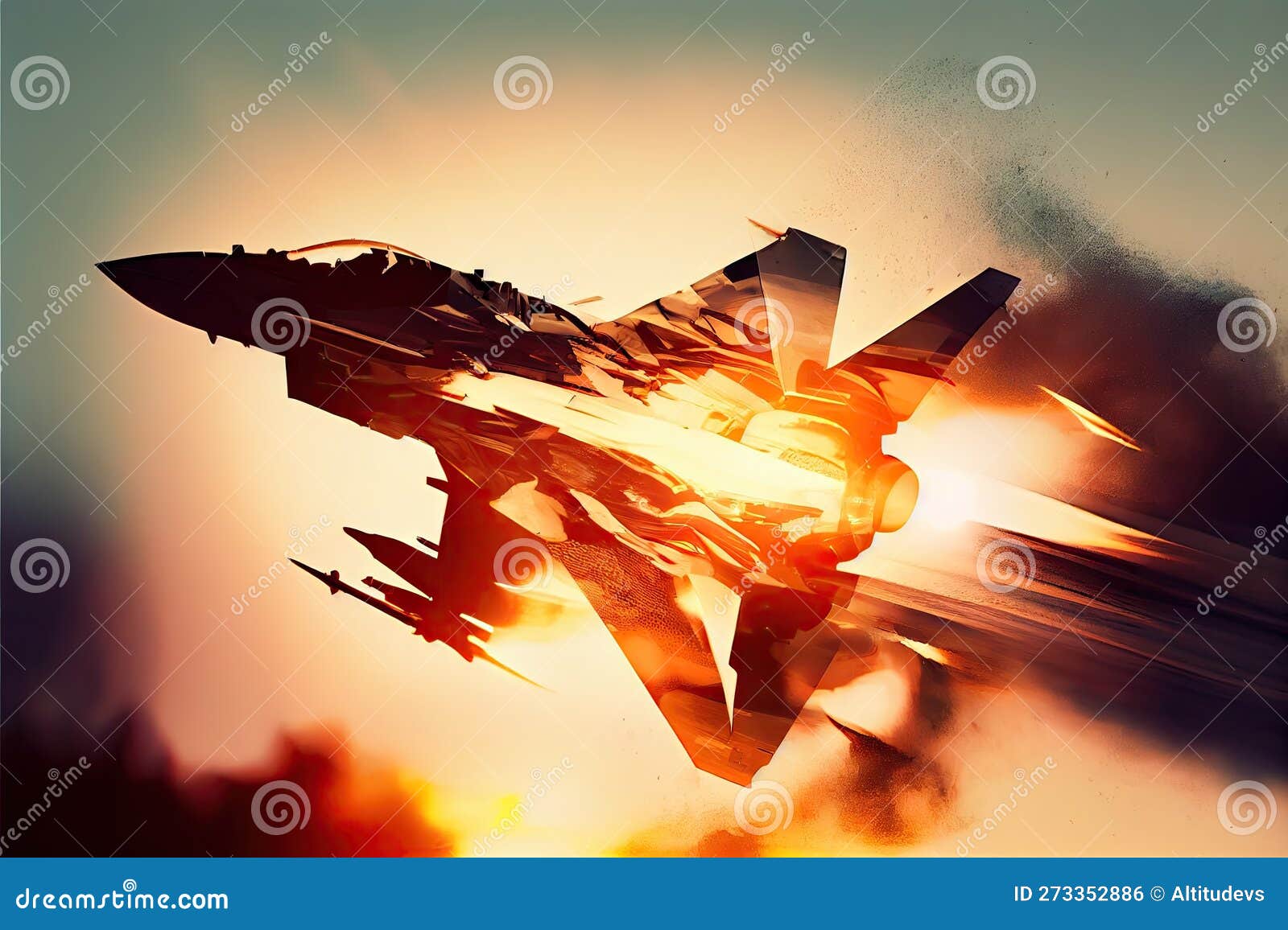 Double-exposure of a Jet Taking Off, with the Sun Shining Brightly ...