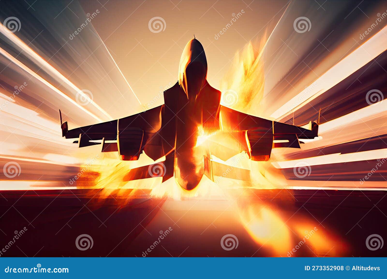 Double-exposure of a Jet Taking Off, with the Sun Shining Brightly ...