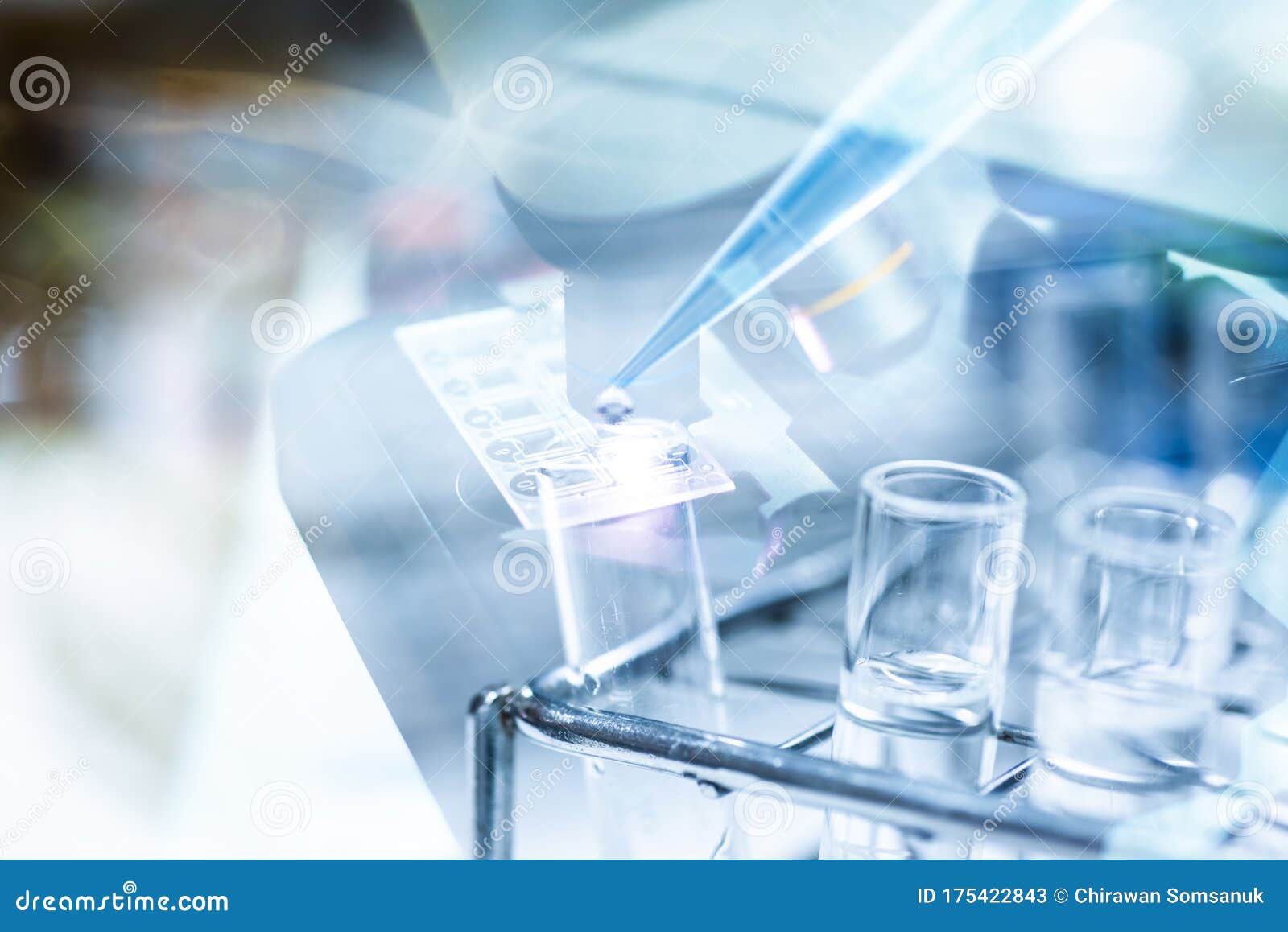 Double Exposure Laboratory Background in Diagnostic Coronavirus Stock ...
