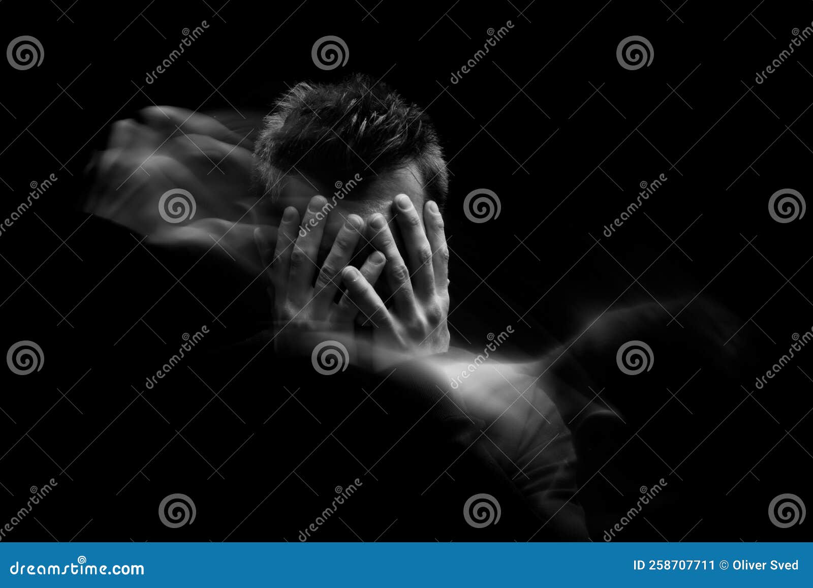 Double Exposure on Man Projecting Inner Thoughts Stock Image - Image of ...