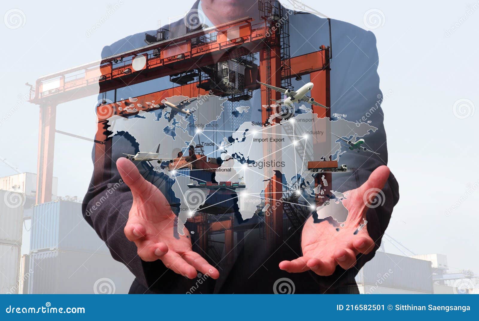 Transportation, Import-export and Technology for Work Stock Image ...