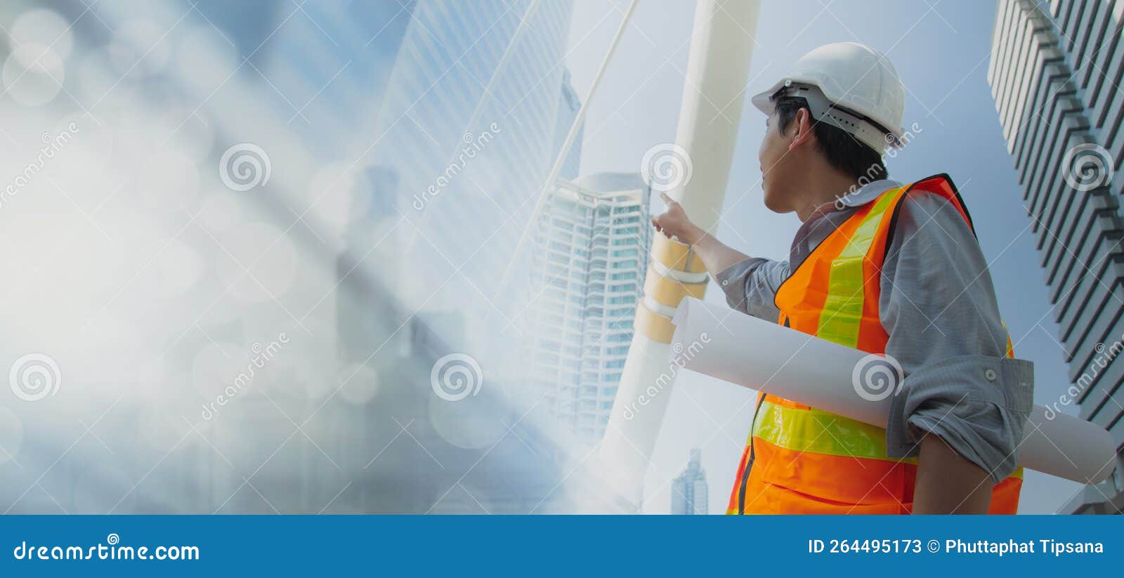 Double Exposure Manager Engineer Professional,stand View on ...