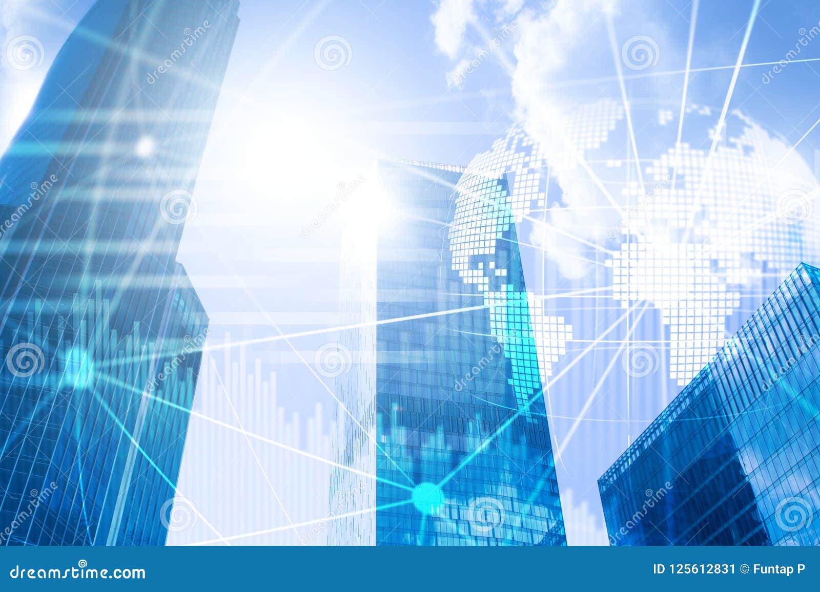 Double Exposure Mixed Media. 3D Earth Planet Hologram and Communication ...