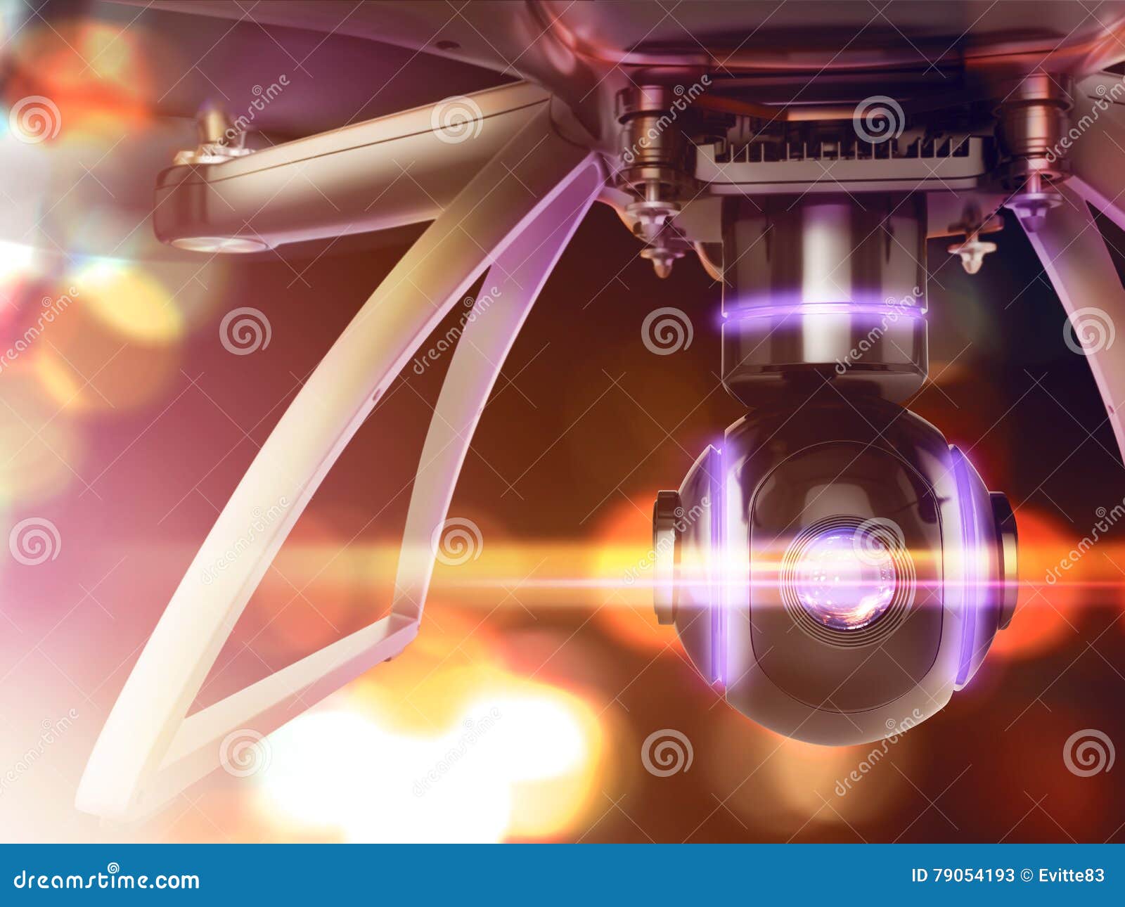 Double Exposure, Modern Remote Control Air Drone Flying with Action ...