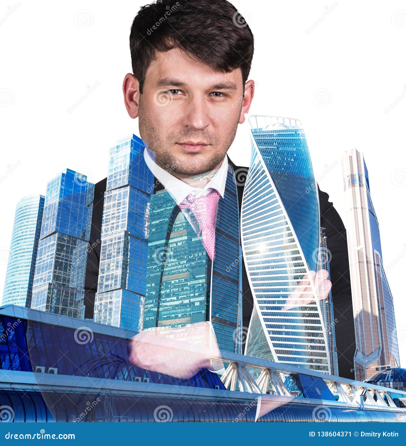 Double Exposure Of Businessman And Cityscape Background Stock Image Image Of Lawyer Standing