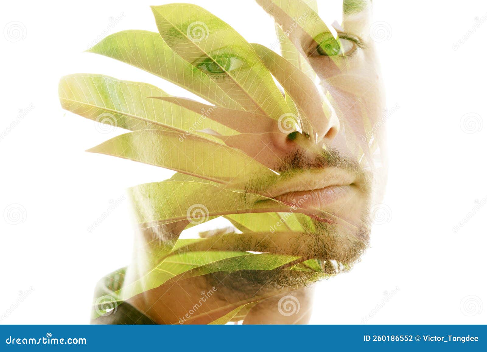 Double Exposure Portrait of a Young Man Stock Photo - Image of face ...