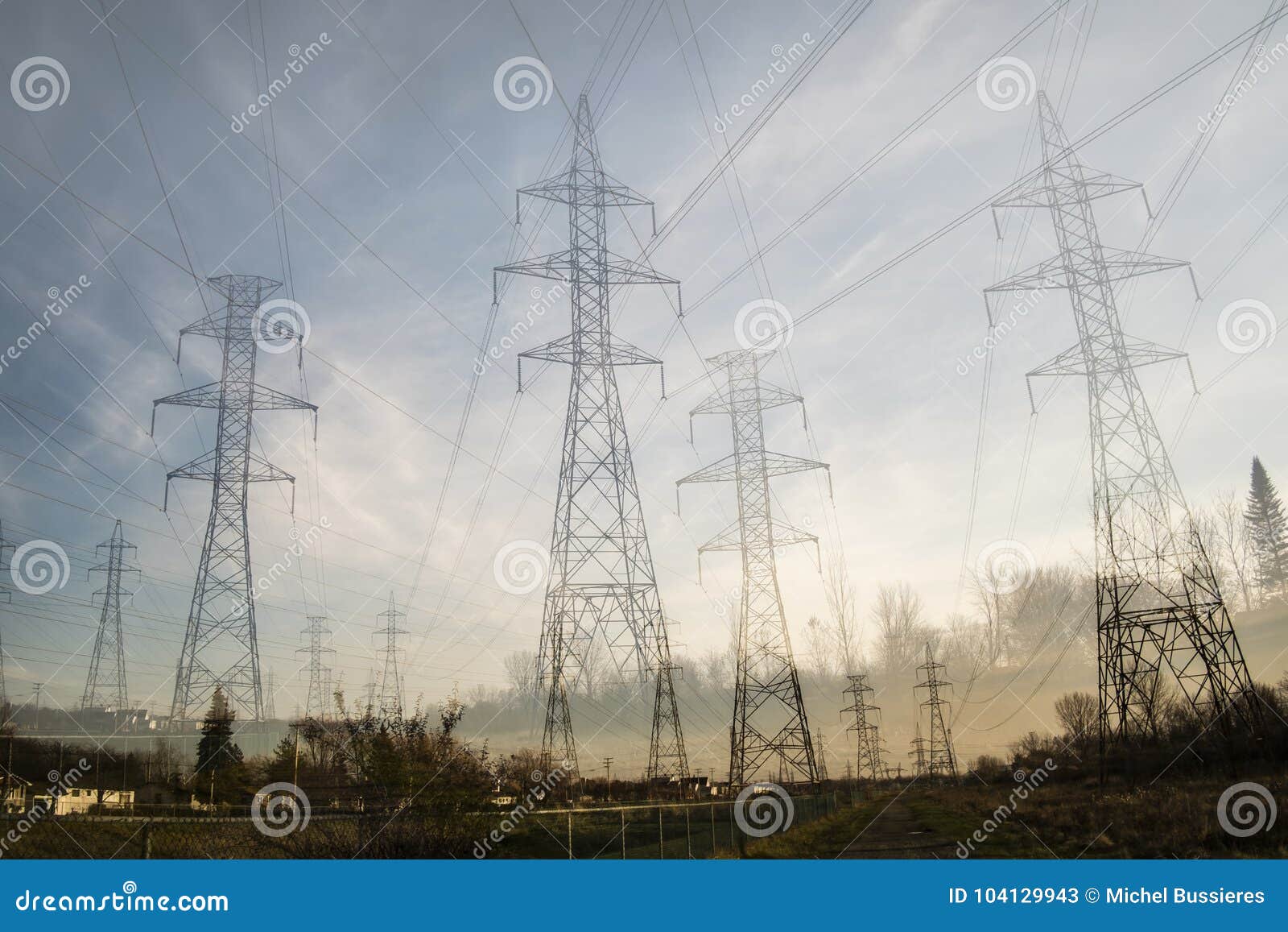 Double Exposure of Pylon and Trees Stock Image - Image of details ...