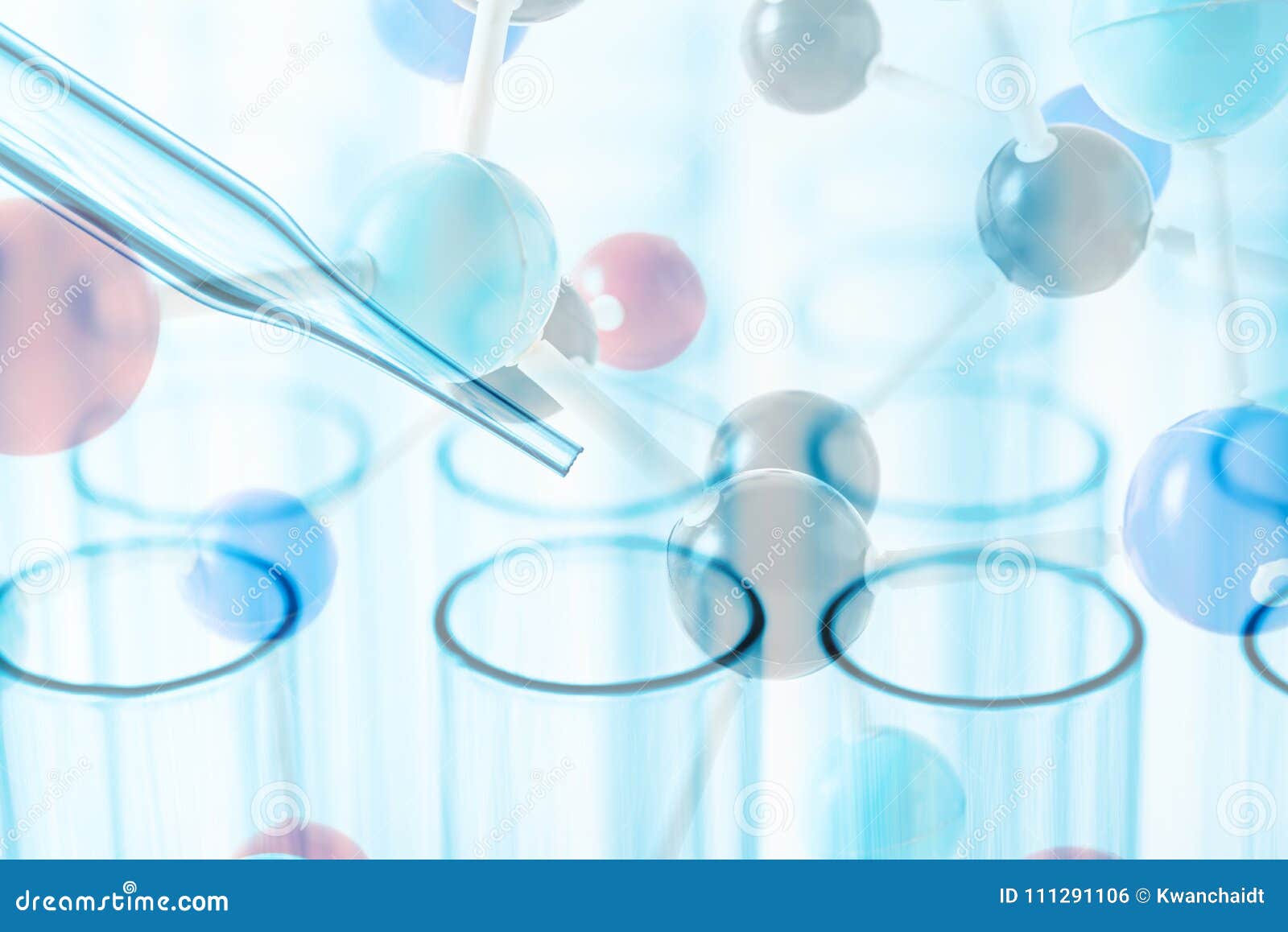 Double Exposure of Science Molecule Structure with Science Labor Stock ...