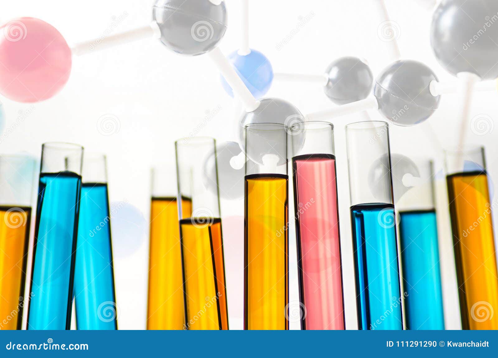 Double Exposure of Science Molecule Structure with Science Labor Stock ...