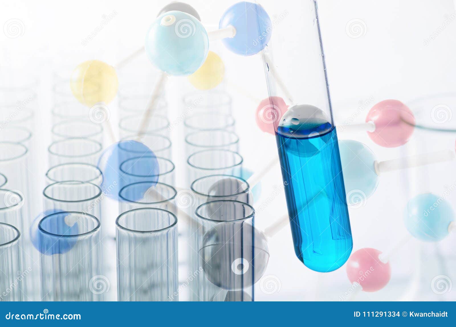 Double Exposure of Science Molecule Structure with Science Labor Stock ...