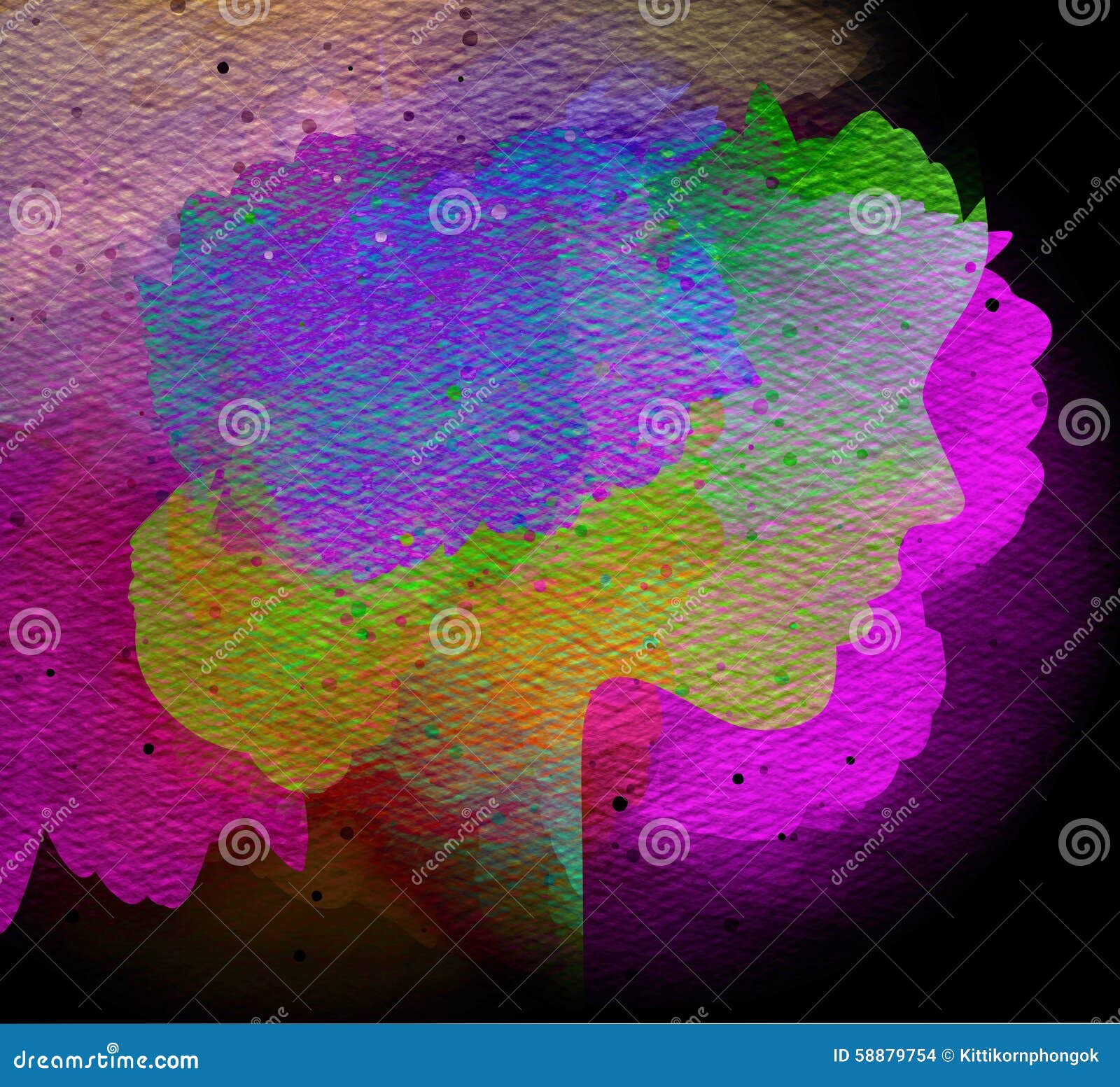 Double Exposure Silhouette of Woman with Splashed Water Color. Stock ...