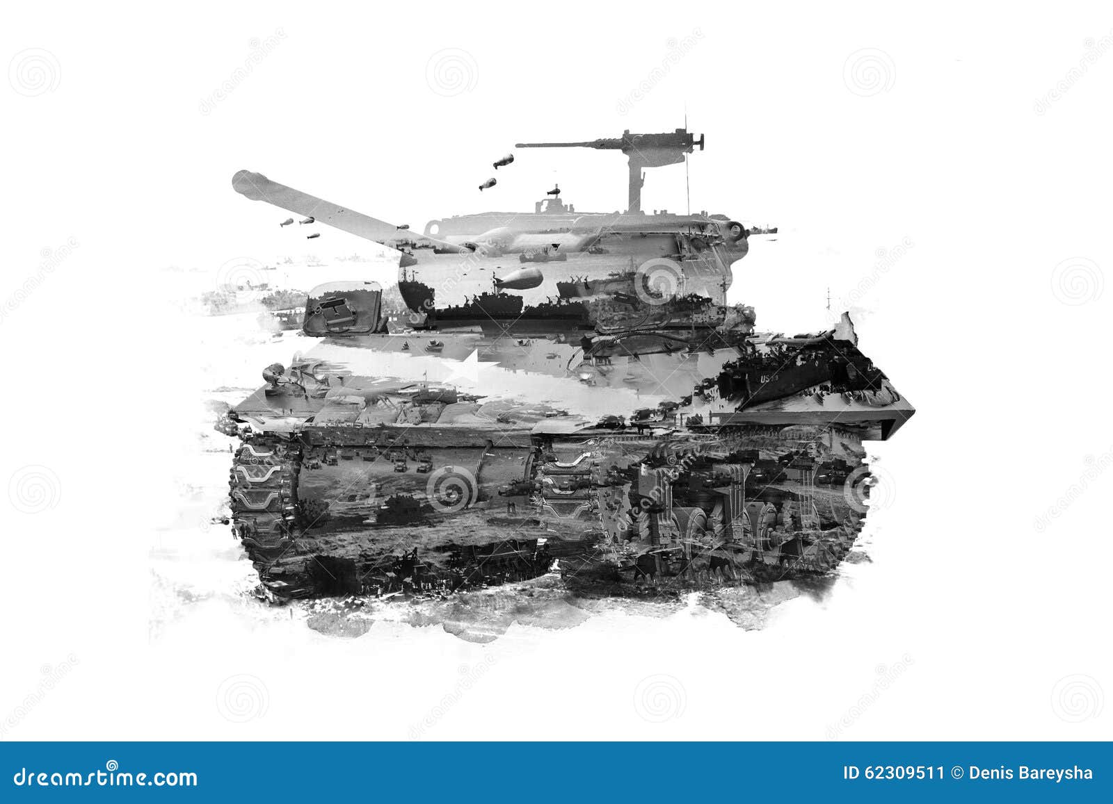 Double Exposure tanks stock image. Image of naval, cloud - 62309511