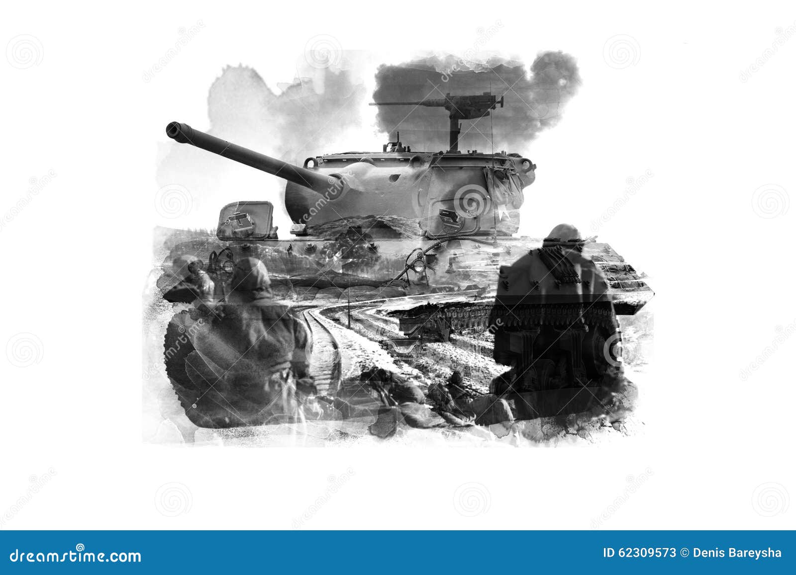 Double Exposure tanks stock image. Image of infantry - 62309573