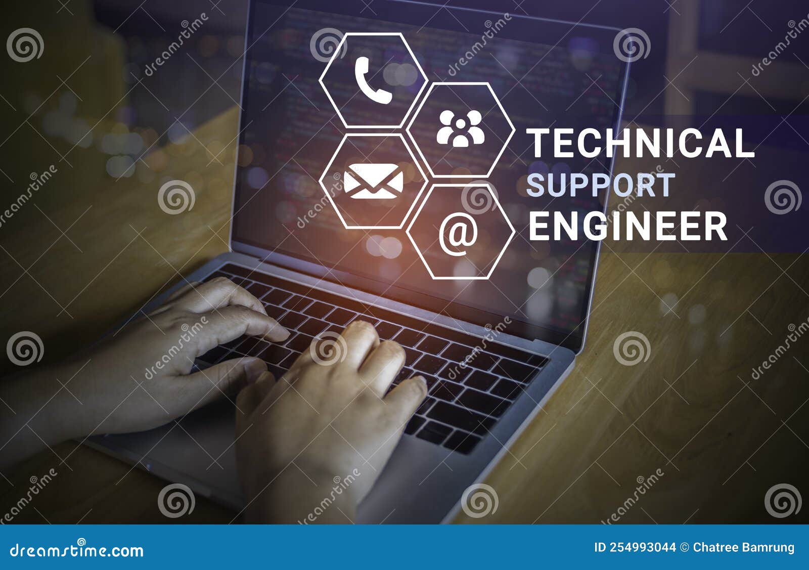 Double Exposure, Technical Support Software Engineer. Stock Photo ...