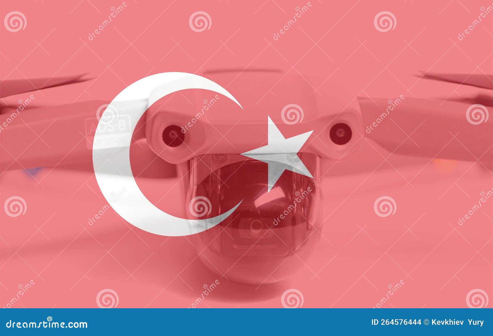 Double Exposure of Turkey Flag and Quadcopter Drone Aerial Camera Stock ...