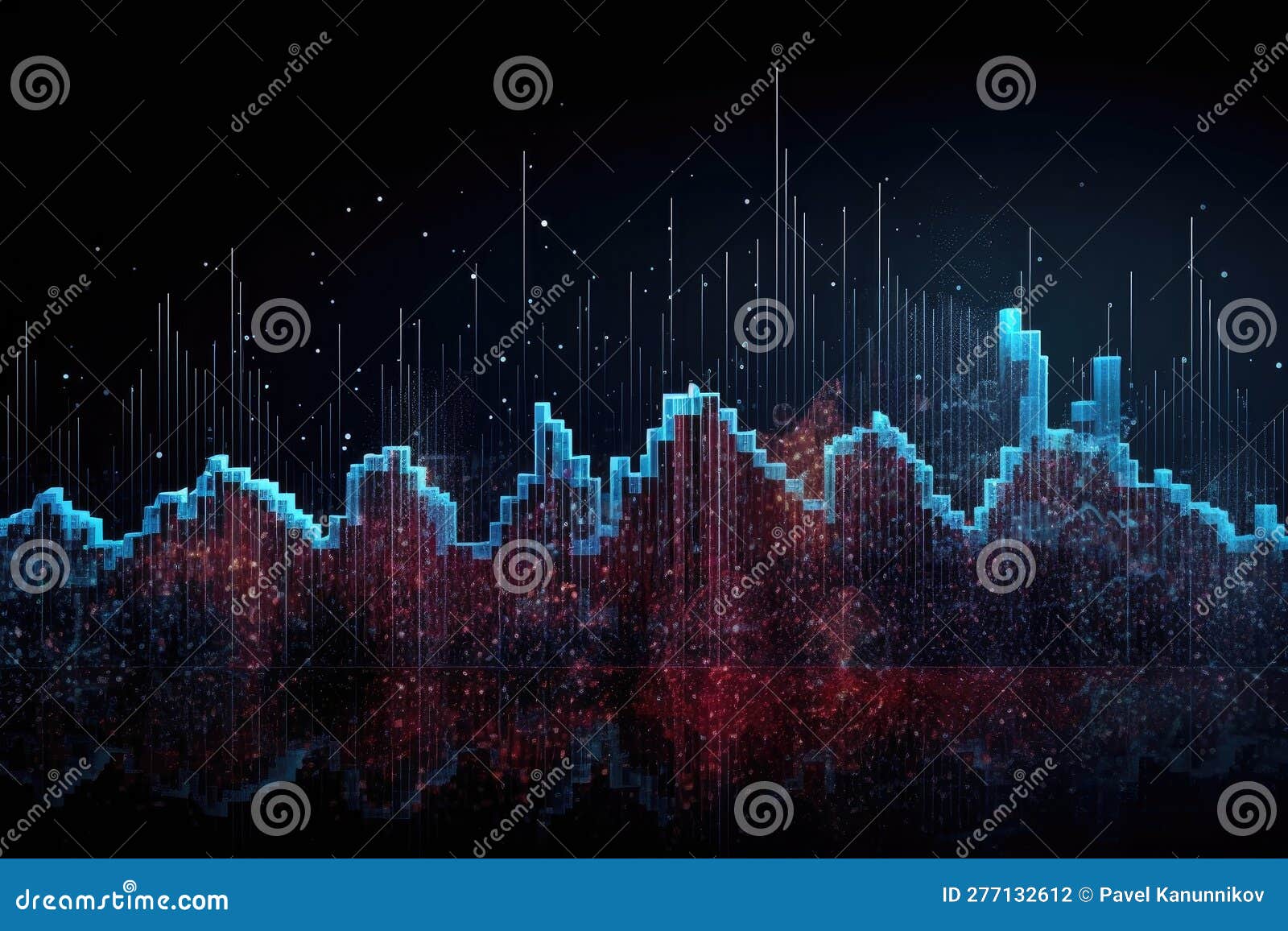 Double Exposure of Virtual Creative Financial Diagram on Empty Room ...