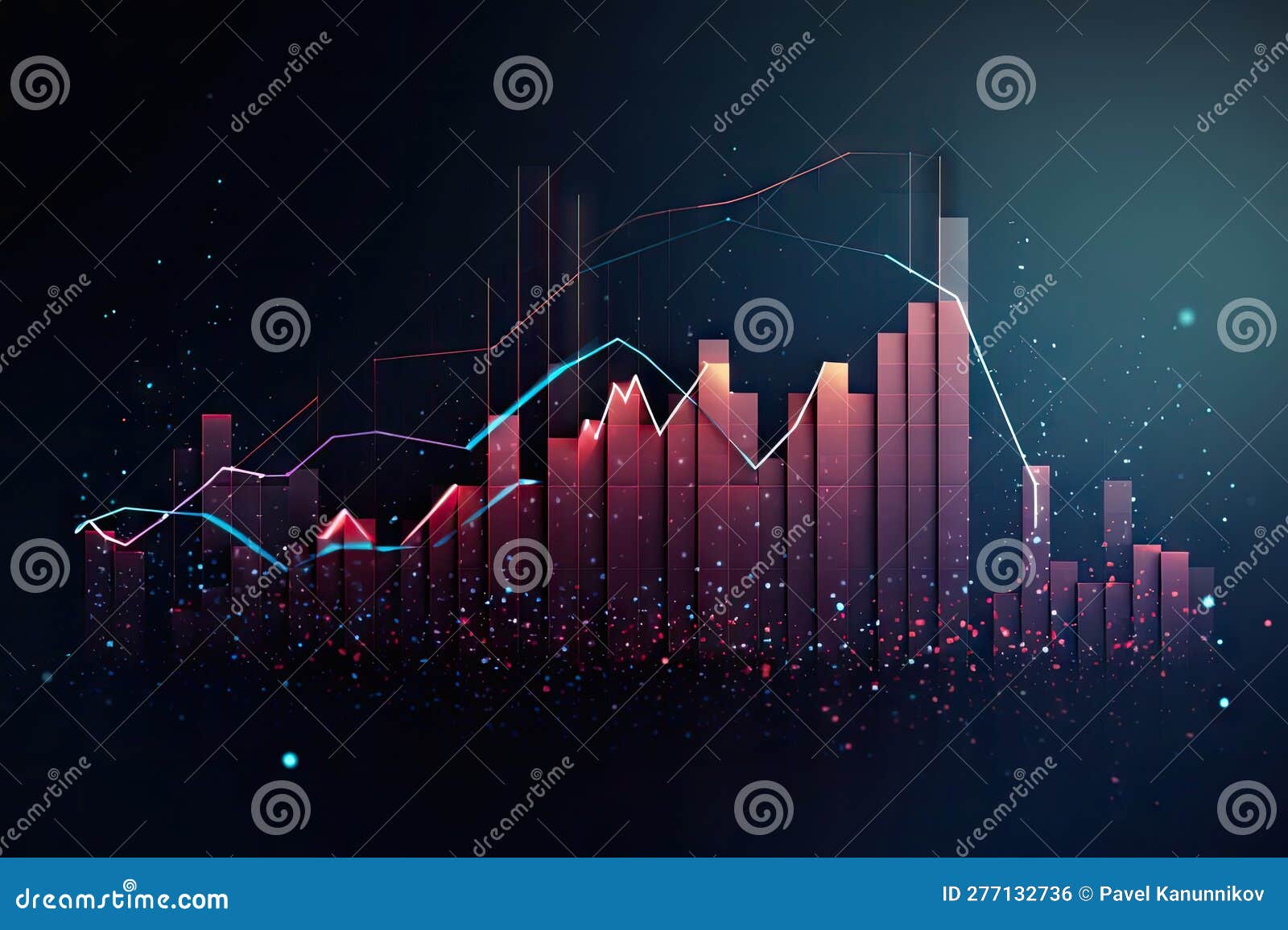 Double Exposure of Virtual Creative Financial Diagram on Empty Room ...
