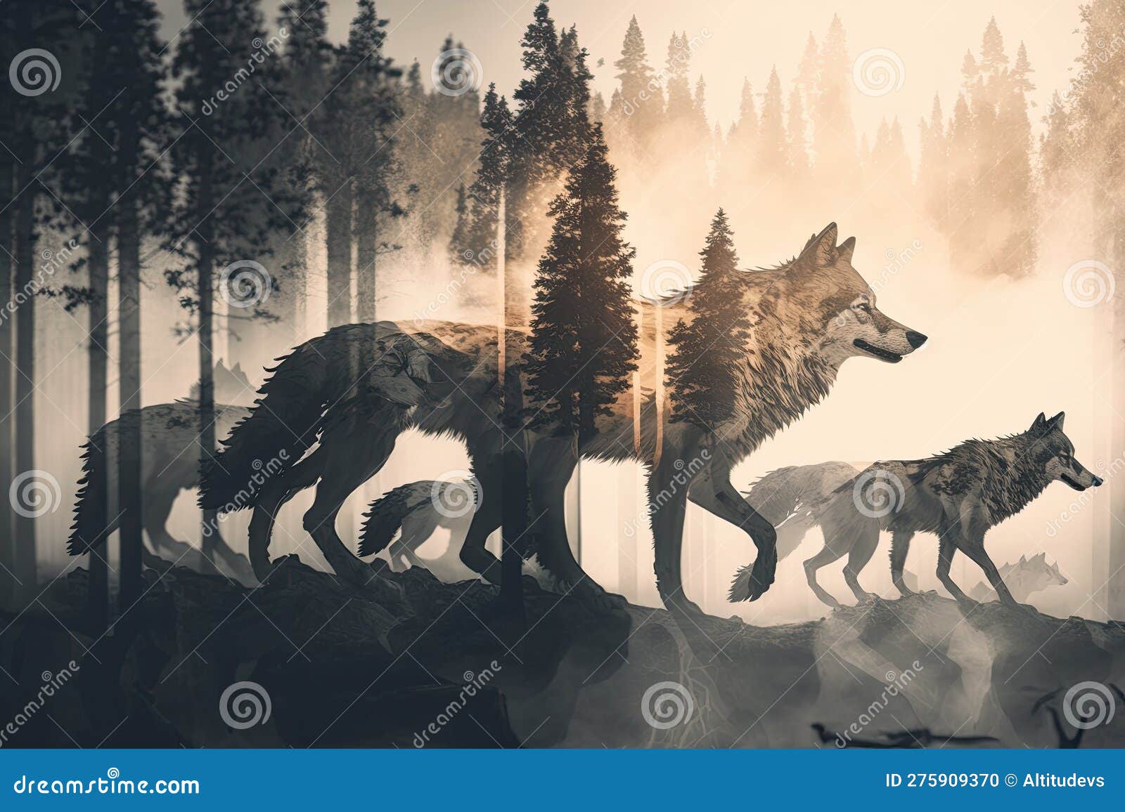 Pack Of Wolves Howling Wallpaper