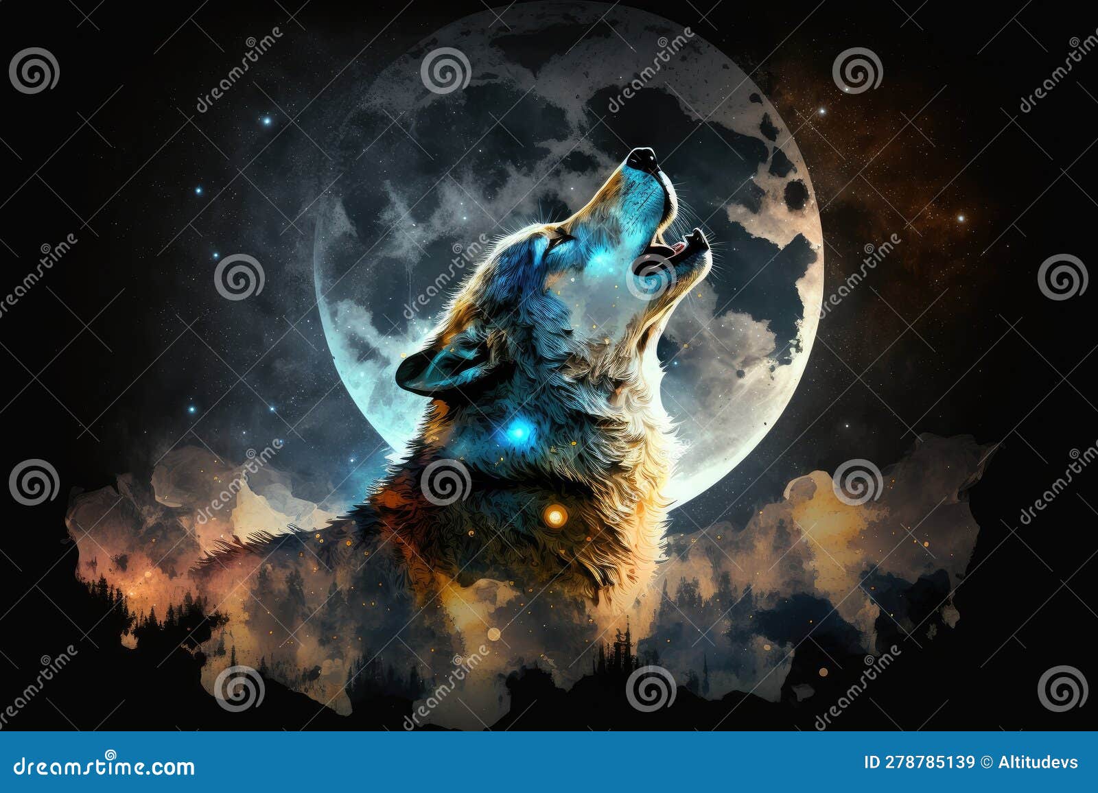Wolf Howling At The Moon Wallpaper