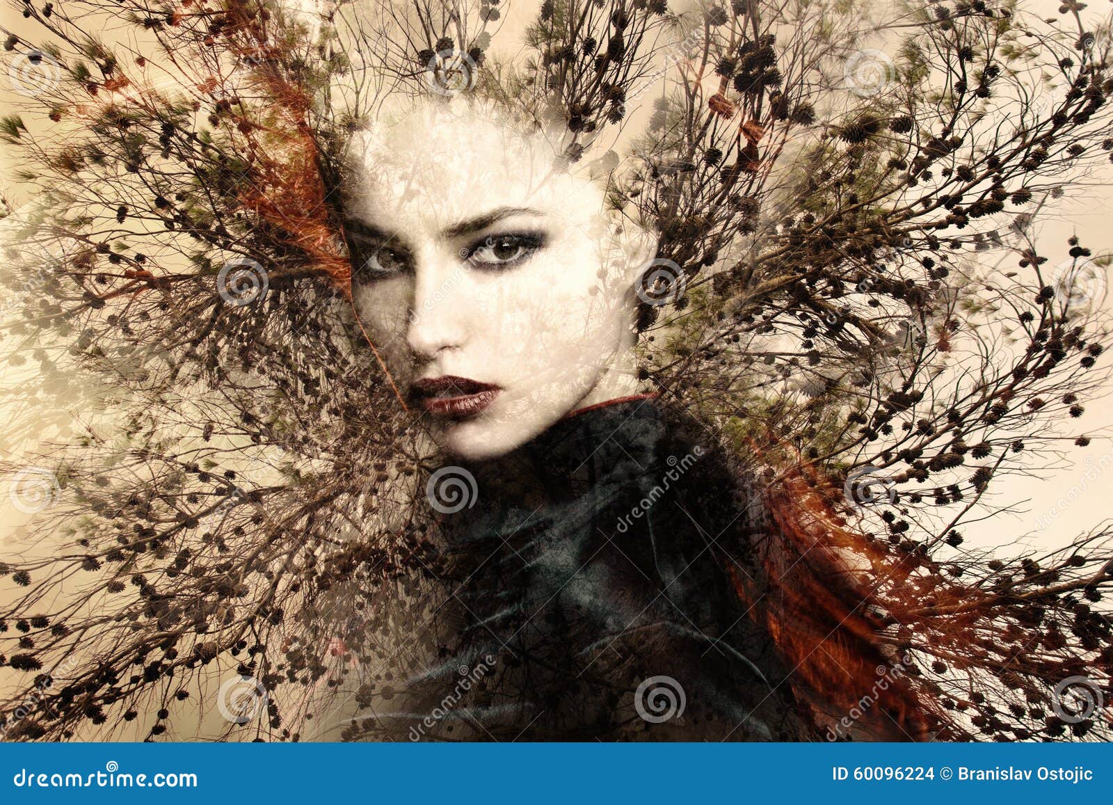 Double exposure woman stock photo. Image of sensual, exotic - 60096224
