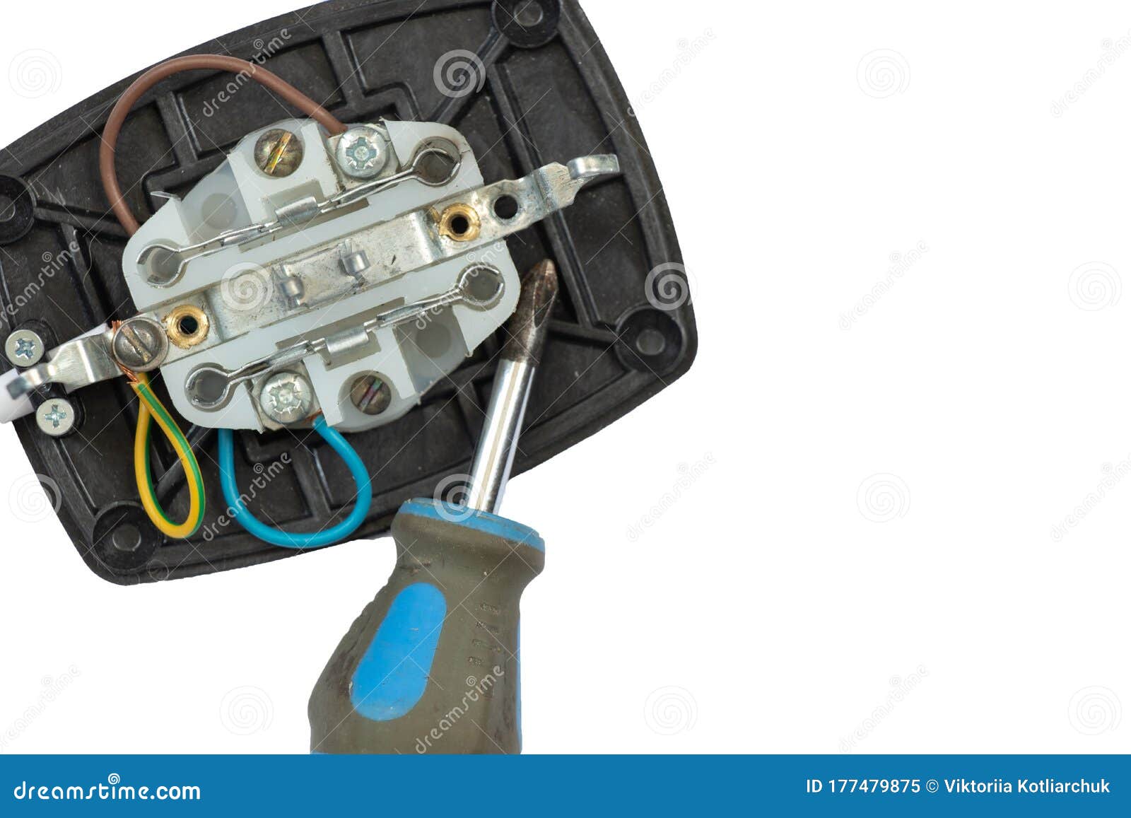 Double Extension Cable Disassembled after a Short Circuit on a White ...