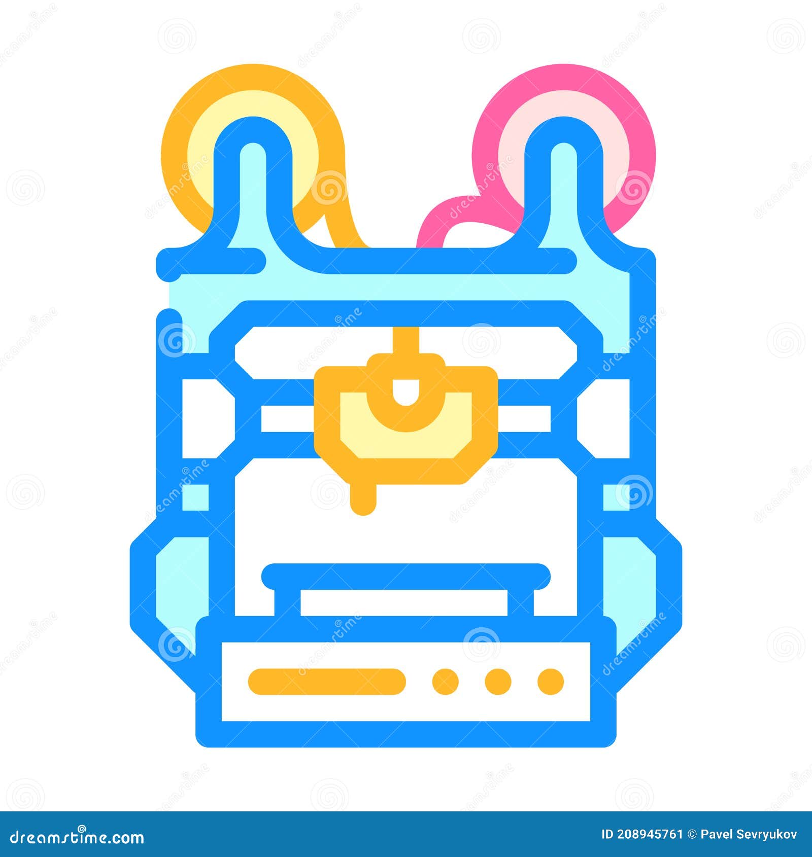 Double Extruder 3d Printer Color Icon Vector Illustration Stock Vector ...