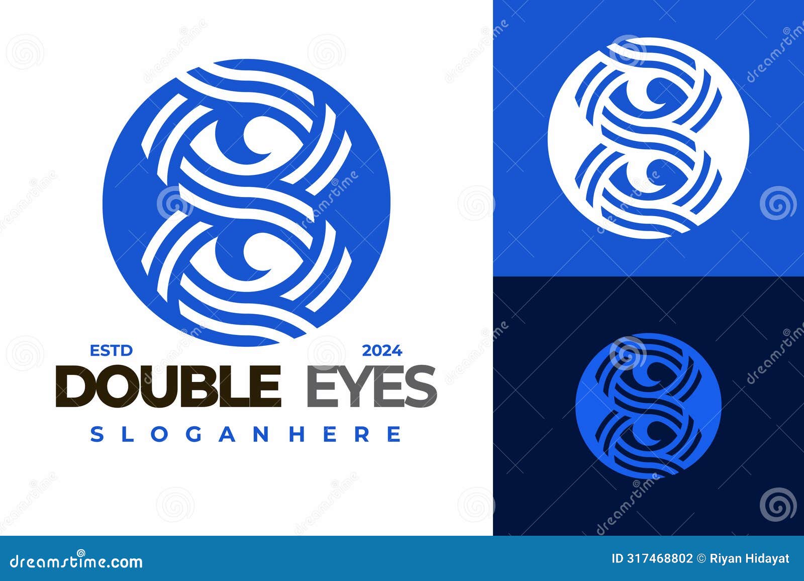 Double Eye Logo Design Vector Symbol Icon Illustration Stock Vector ...