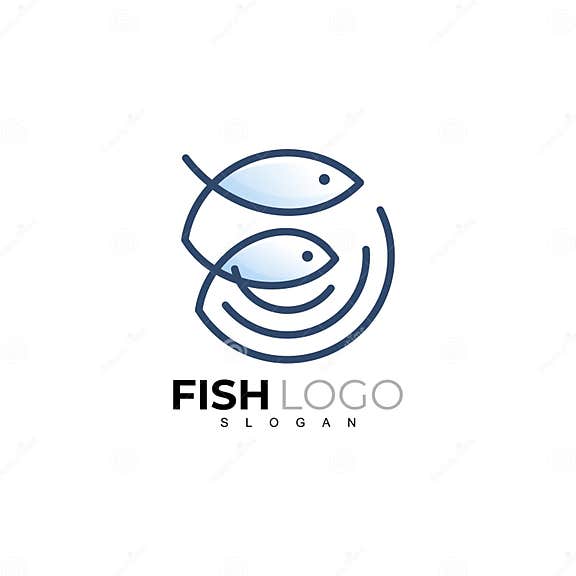 Double Fish Logo with Line Design Vector, Line Style Stock Vector ...