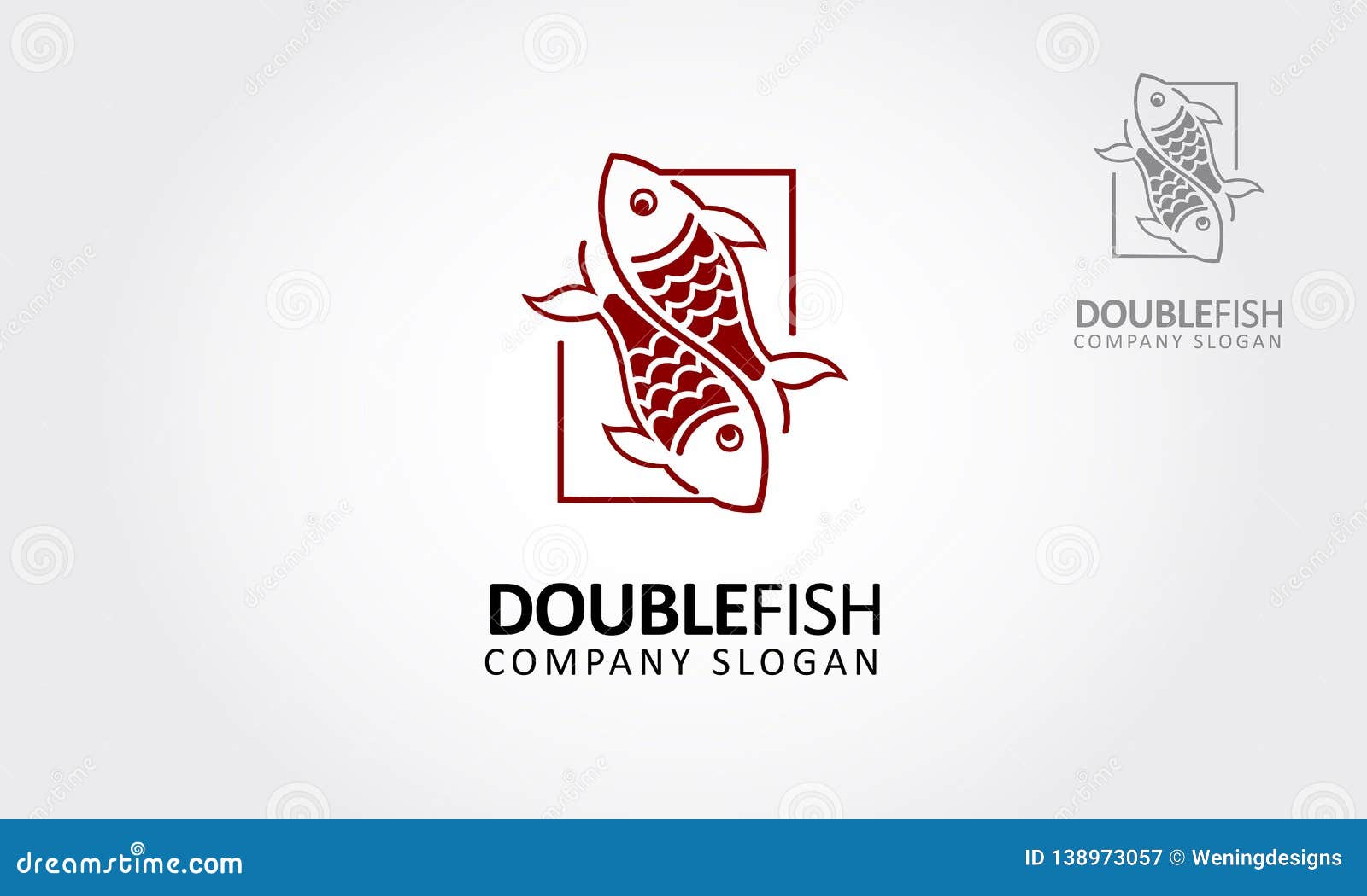 Double Fish Logo Illustration. Stock Vector - Illustration of financial ...