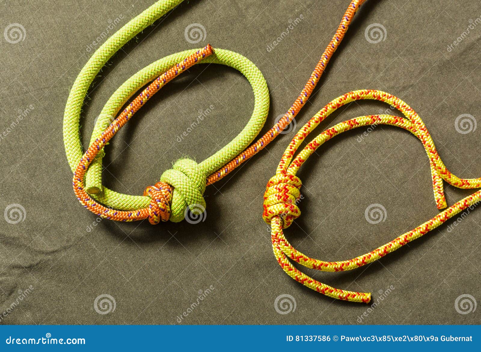 Double fishermans knot. stock photo. Image of mountaineering - 81337586