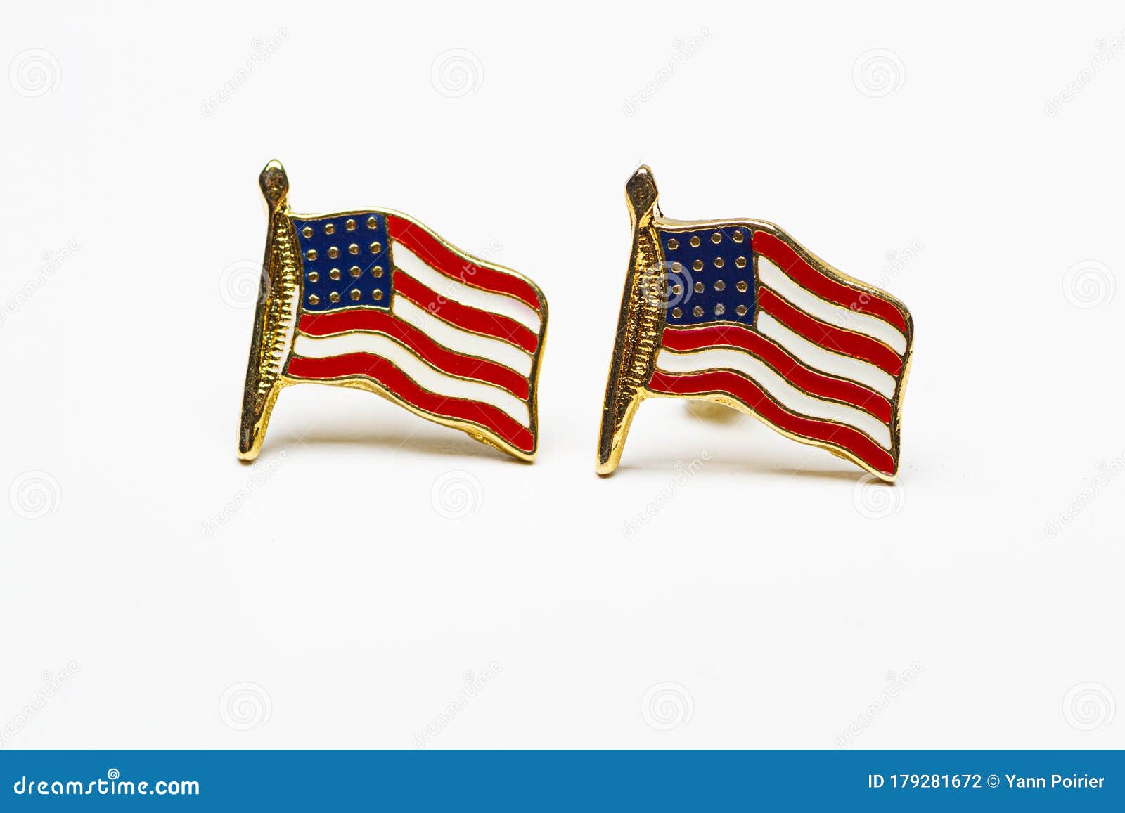 Double flag pin stock photo. Image of badge, blue, america - 179281672