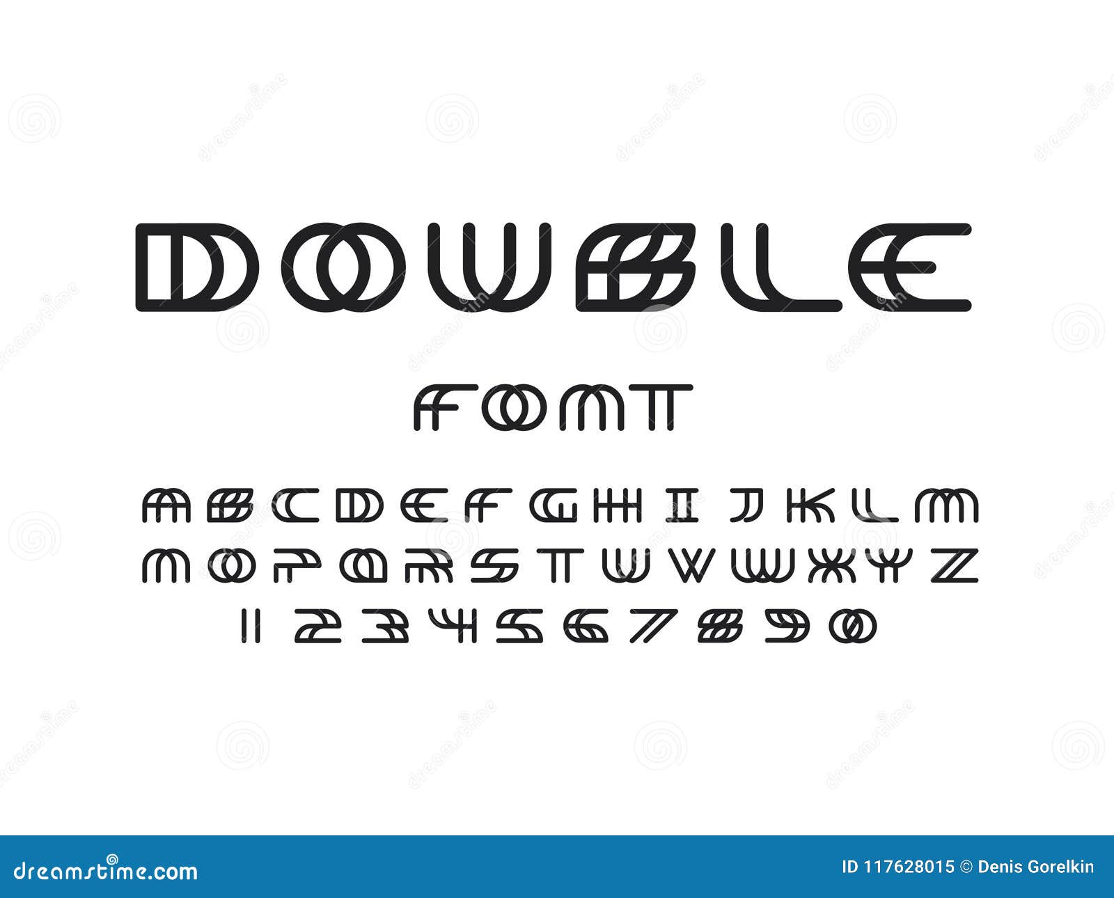 Double Font. Vector Alphabet Stock Vector - Illustration of uppercase ...