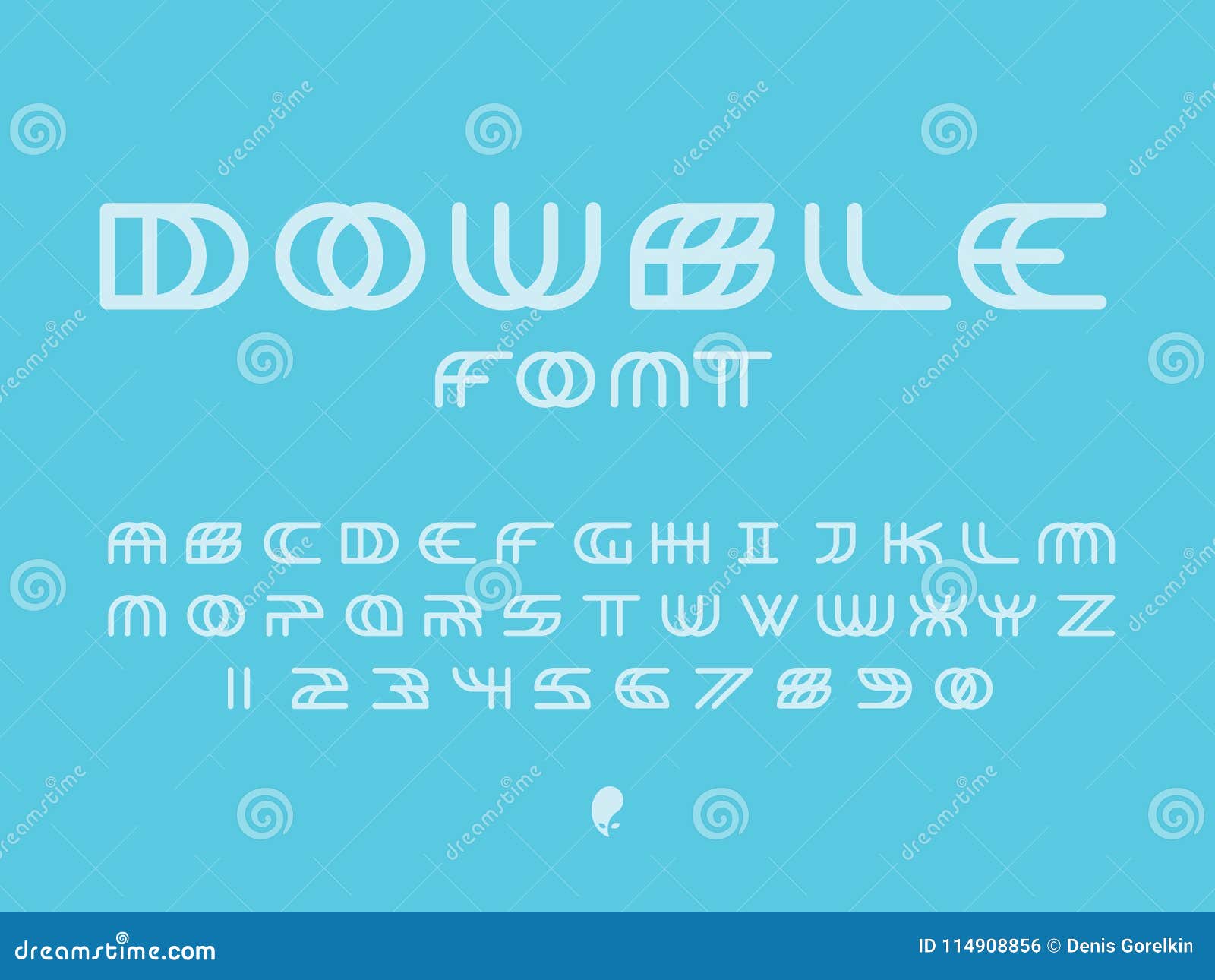 Double Font. Vector Alphabet Stock Vector - Illustration of abstract ...