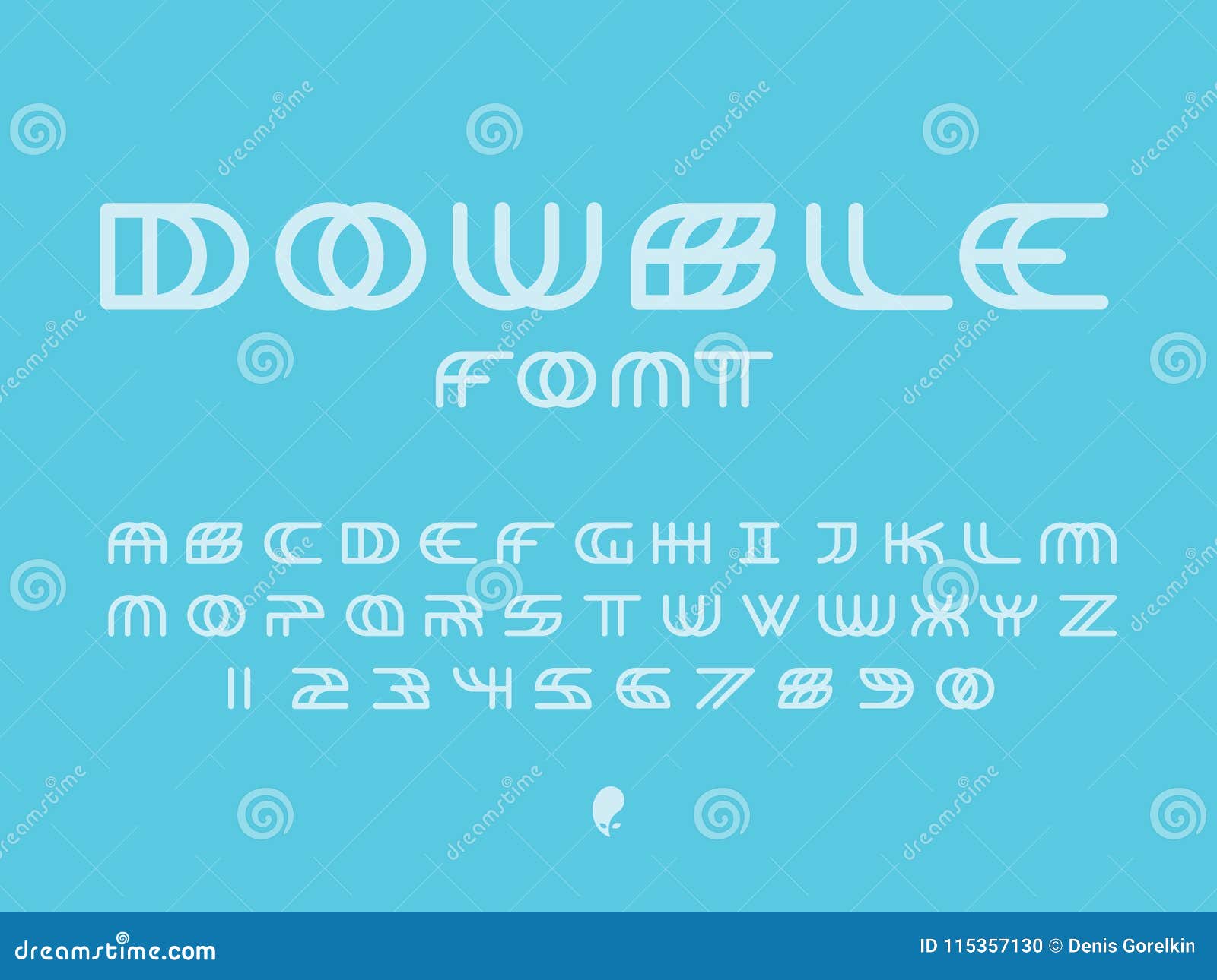 Double Font. Vector Alphabet Stock Vector - Illustration of number ...