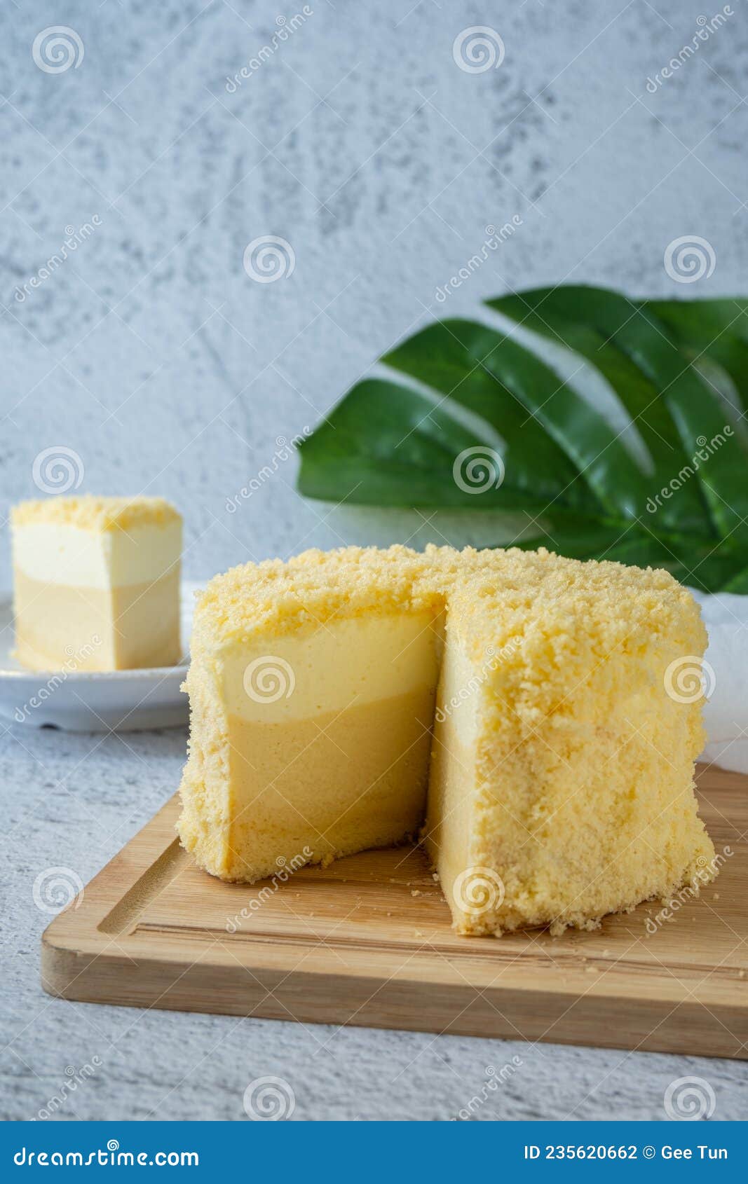 Double Fromage Cheesecake with White Background Stock Photo - Image of ...