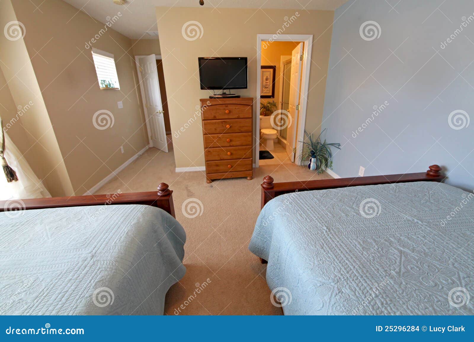 Double Full Bedroom stock photo. Image of house, drapes - 25296284