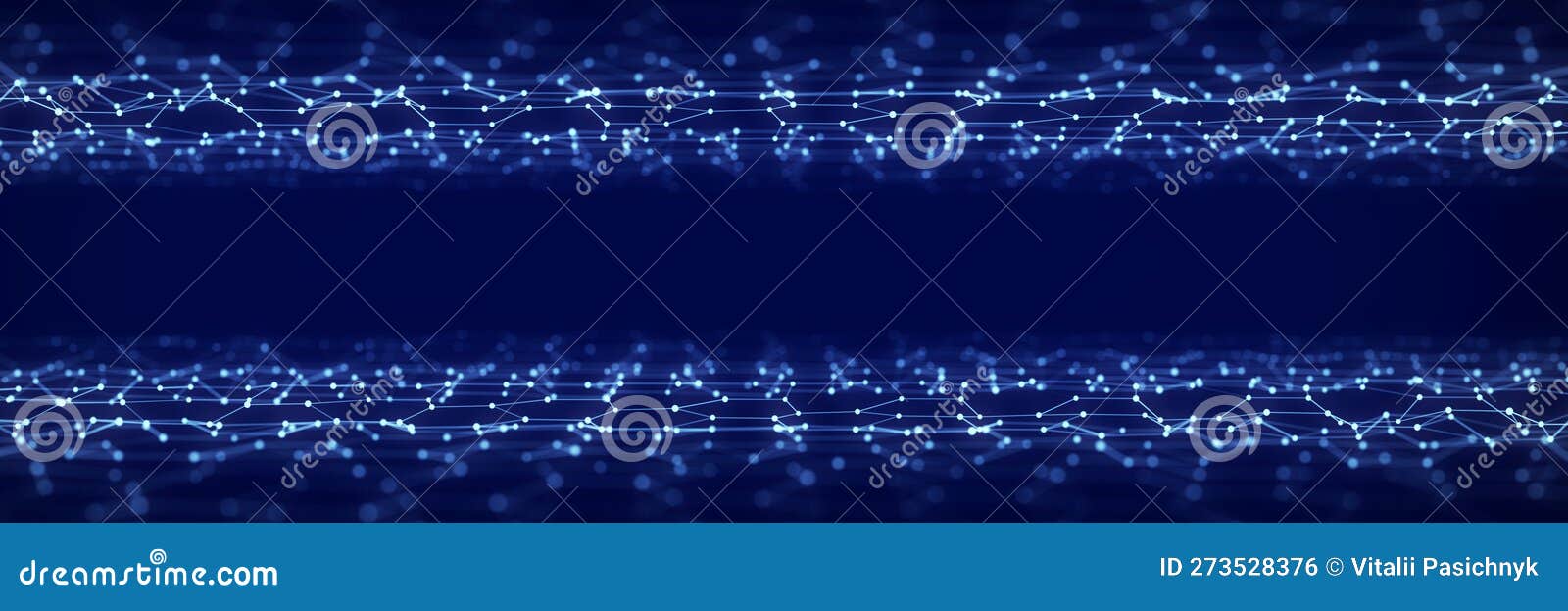 Double Futuristic Perspective Grid in Digital Cyberspace. Flow of ...