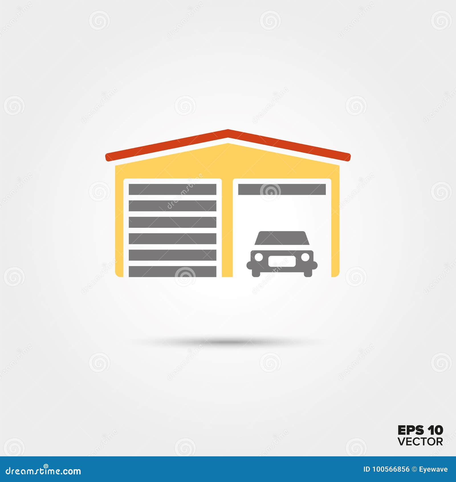 Garage vector icon stock vector. Illustration of building - 100566856