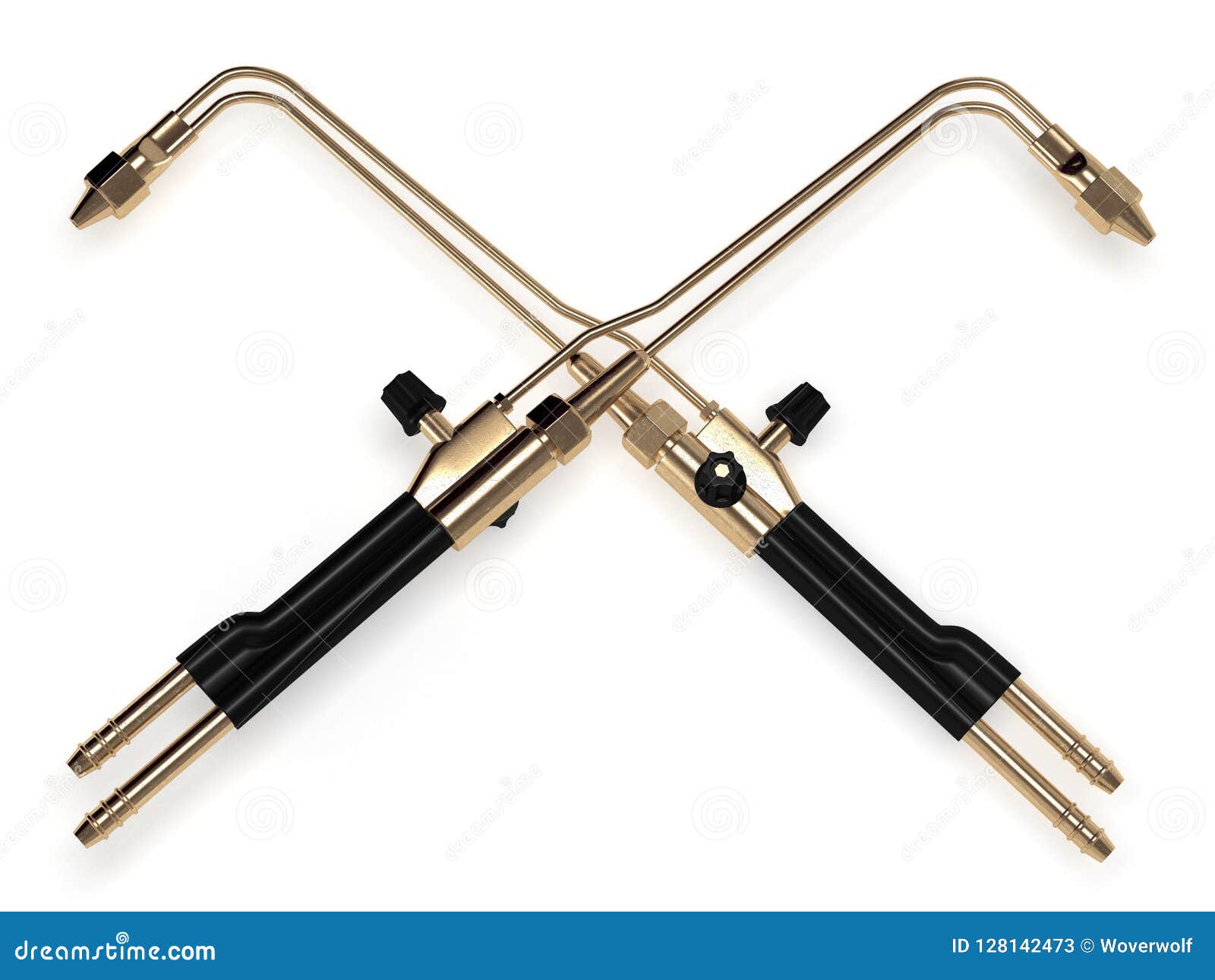 Double Gas Cutting Torches 3d Rendering Stock Image - Image of ...
